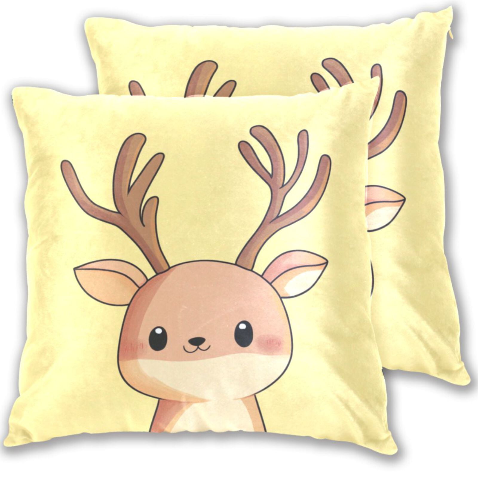 Pillow Covers 16x16 Set of 2,Cotton velvet Solid,Decorative Square ...