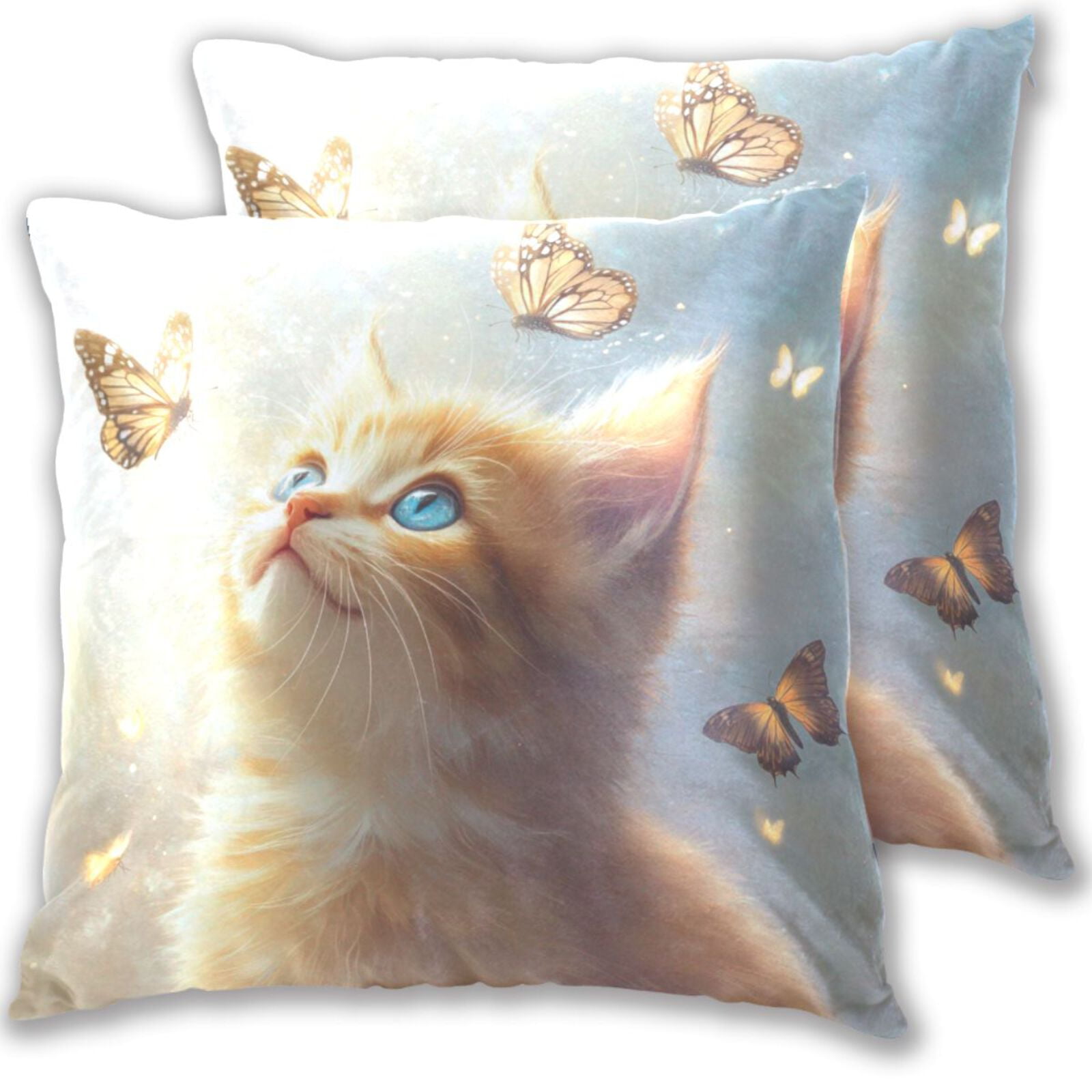 Pillow Covers 18x18 Set of 2,Cotton velvet Solid,Decorative Square ...