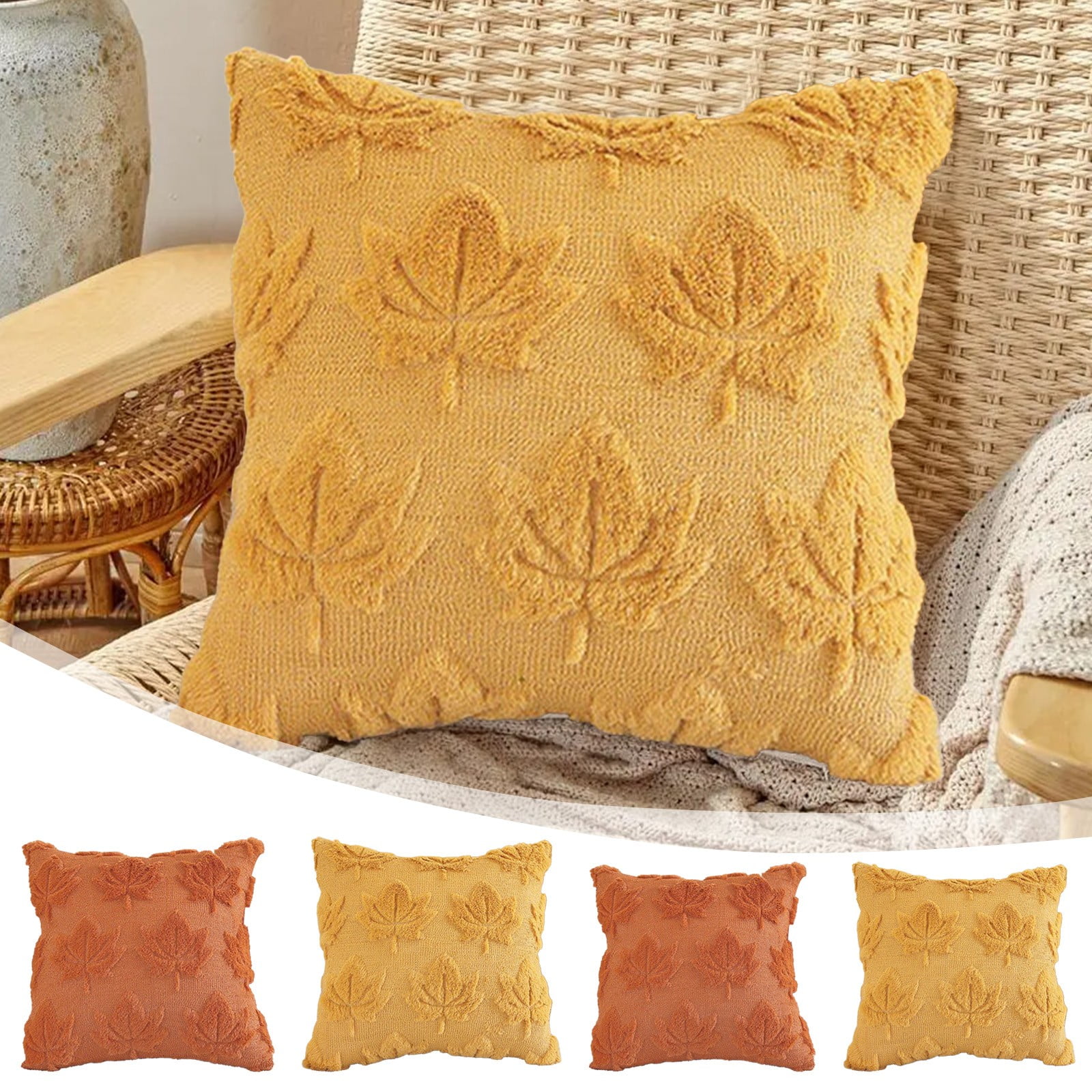 Pillow Covers under $5! kkbbma Maple Leaf Pillow Covers, Fall Decor ...
