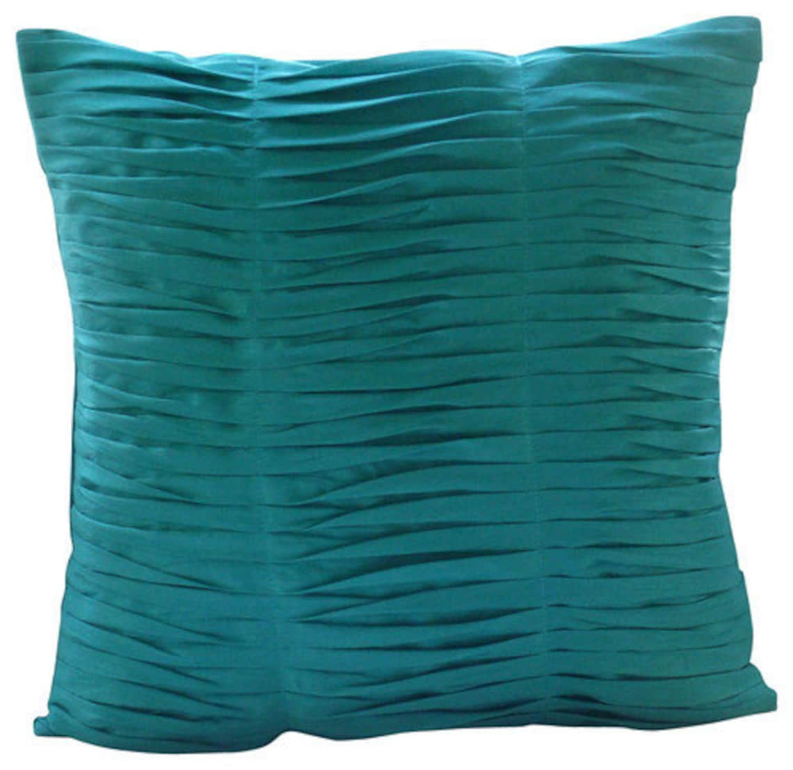 Pillow Covers, Aqua Blue Pillows Cover, Textured Pintucks Solid Color ...