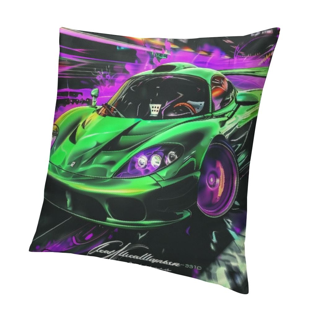 Pillow Covers , Racing Car Throw Pillow Covers Geometric Checked Square ...