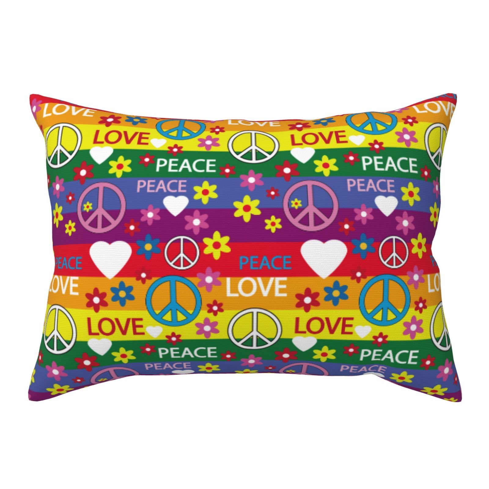 Pillow Covers, Rainbow peace sign cute Pillow Cases Standard Size with ...