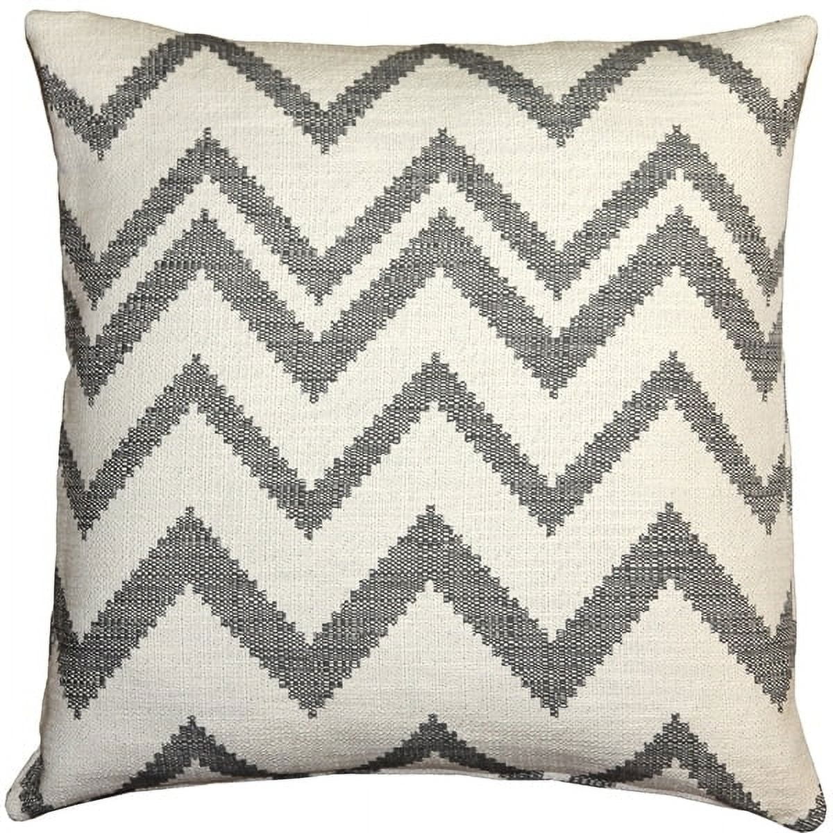 Pillow Decor Lorenzo Zigzag Gray 20x20 Cotton Throw Pillow Neutral ...