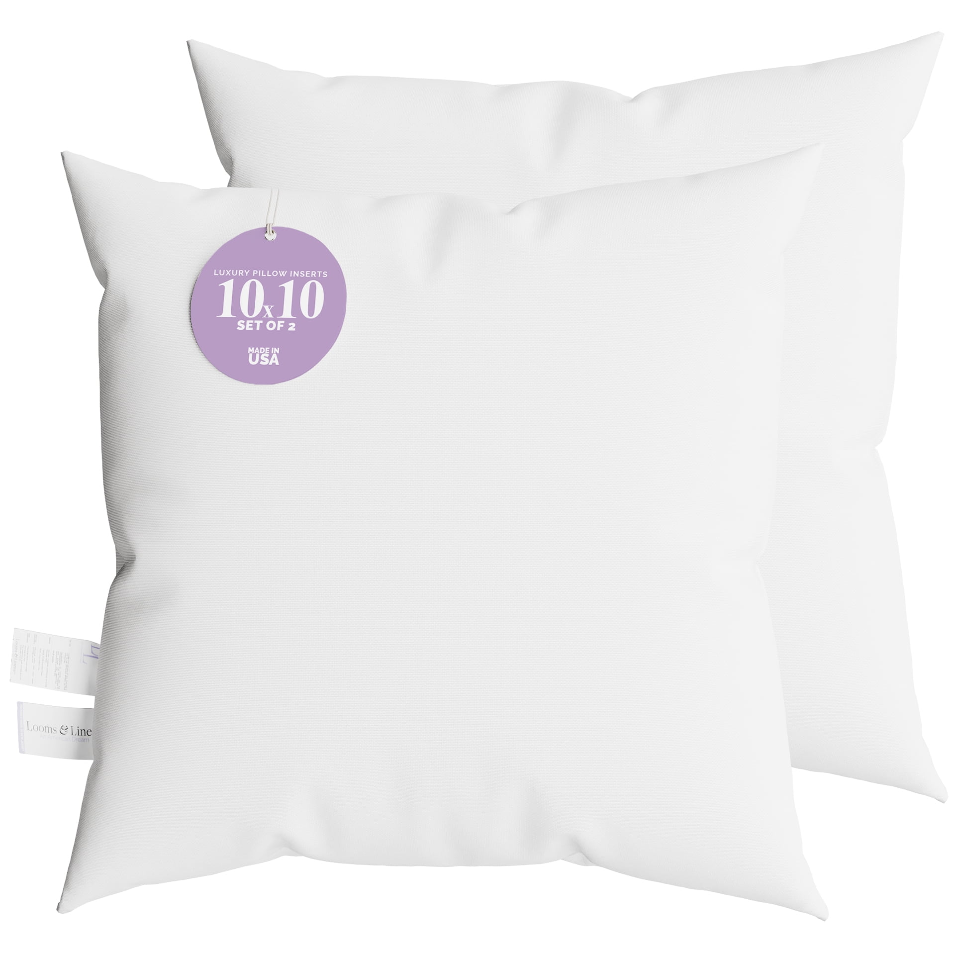 Pillow Forms 10x10 inch Pack of 2 Throw Pillow Inserts with ...