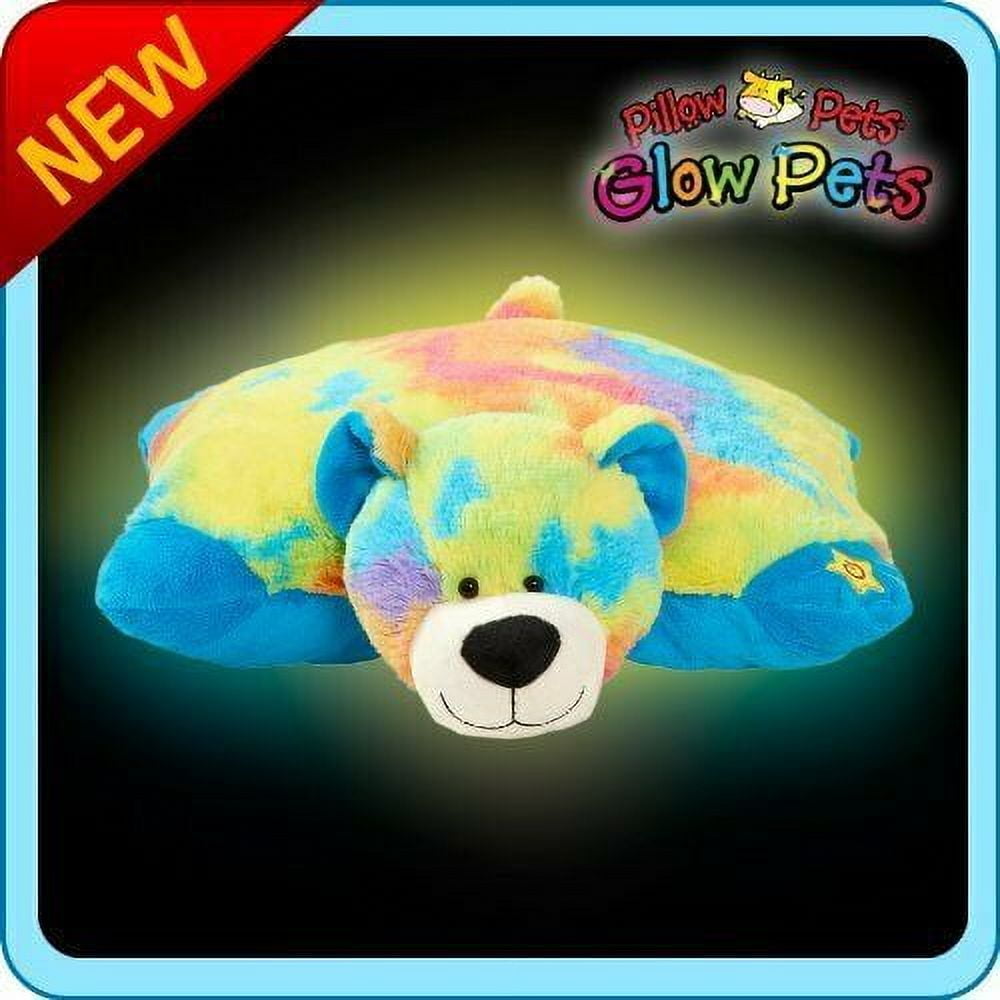 Pillow Glow Pets Night Light Plush Tie Dye Bear 12" Pillow Pet LED ...