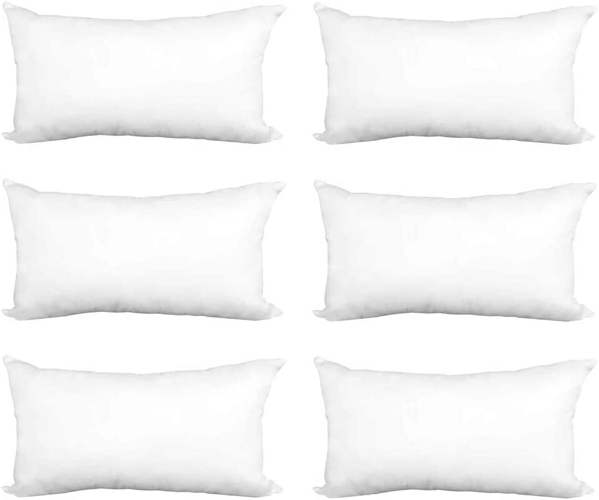 Pillow Insert 12" x 20" Polyester Filled Premium Fabric Cover (6 Pack ...