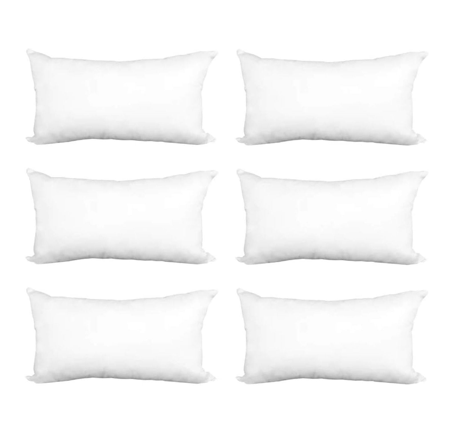 Pillow Insert 14" x 20" Polyester Filled Premium Fabric Cover (6 Pack ...