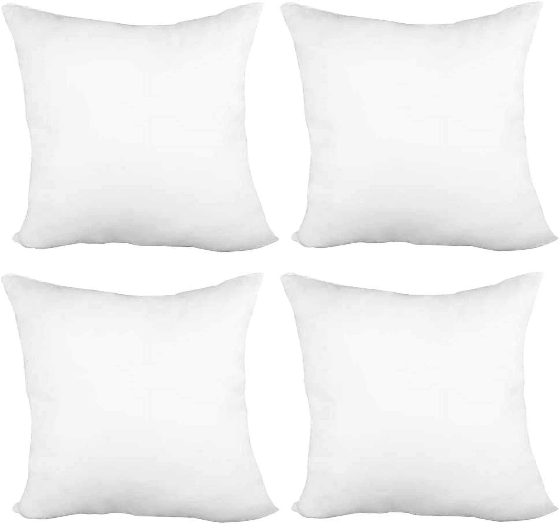 Pillow Insert 16" x 16" Polyester Filled Premium Fabric Cover (4 Pack ...