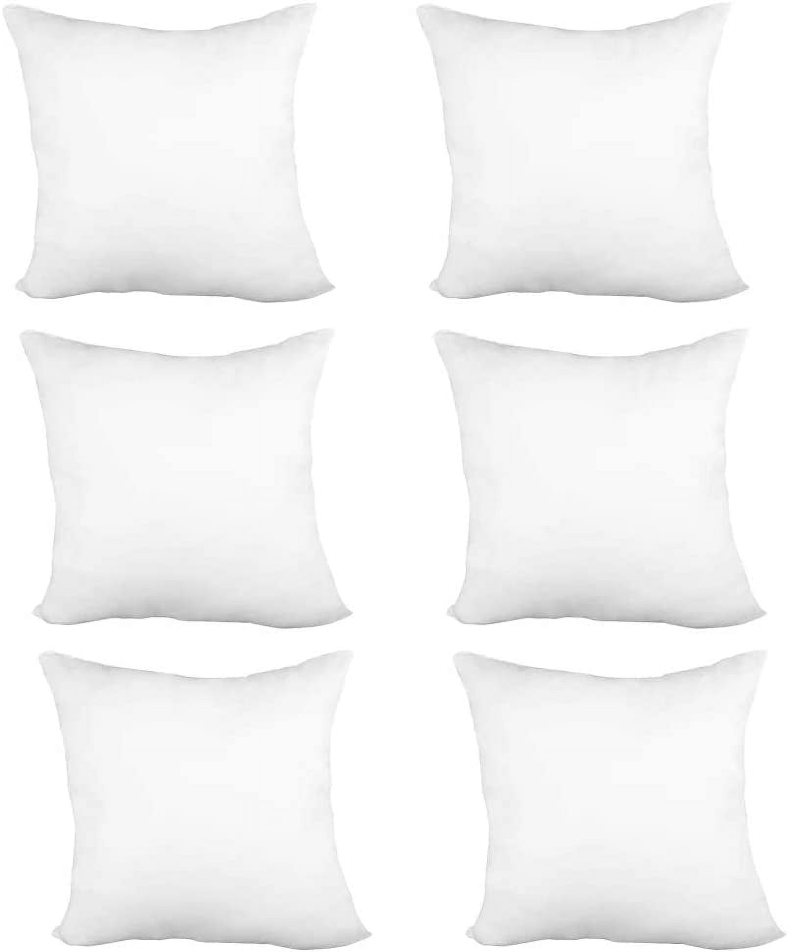Pillow Insert 18" x 18" Polyester Filled Premium Fabric Cover (6 Pack ...