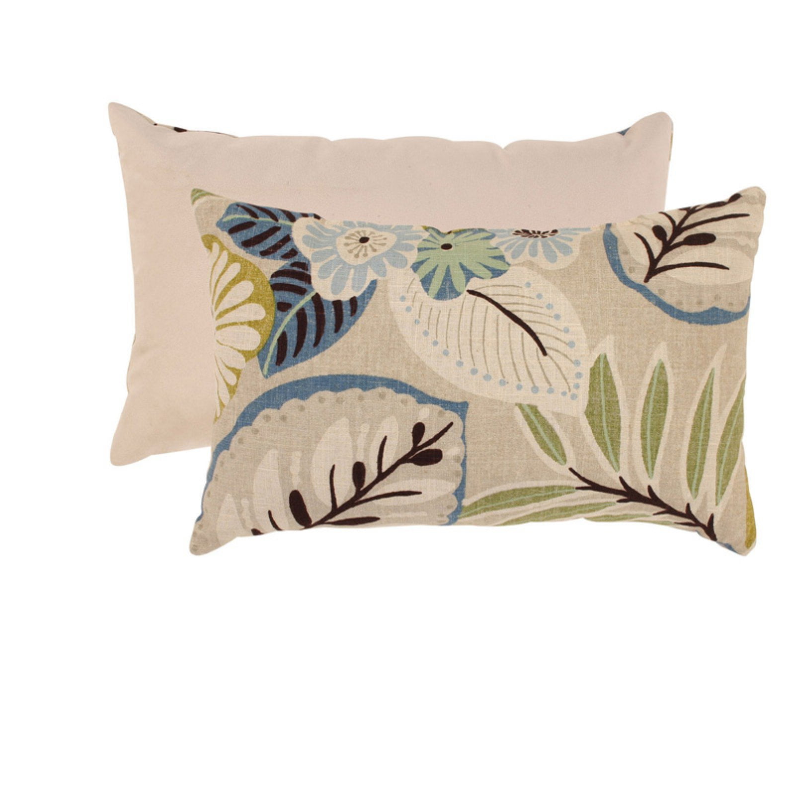 Pillow Perfect Beige and Blue Tropical Rectangular Throw Pillow ...