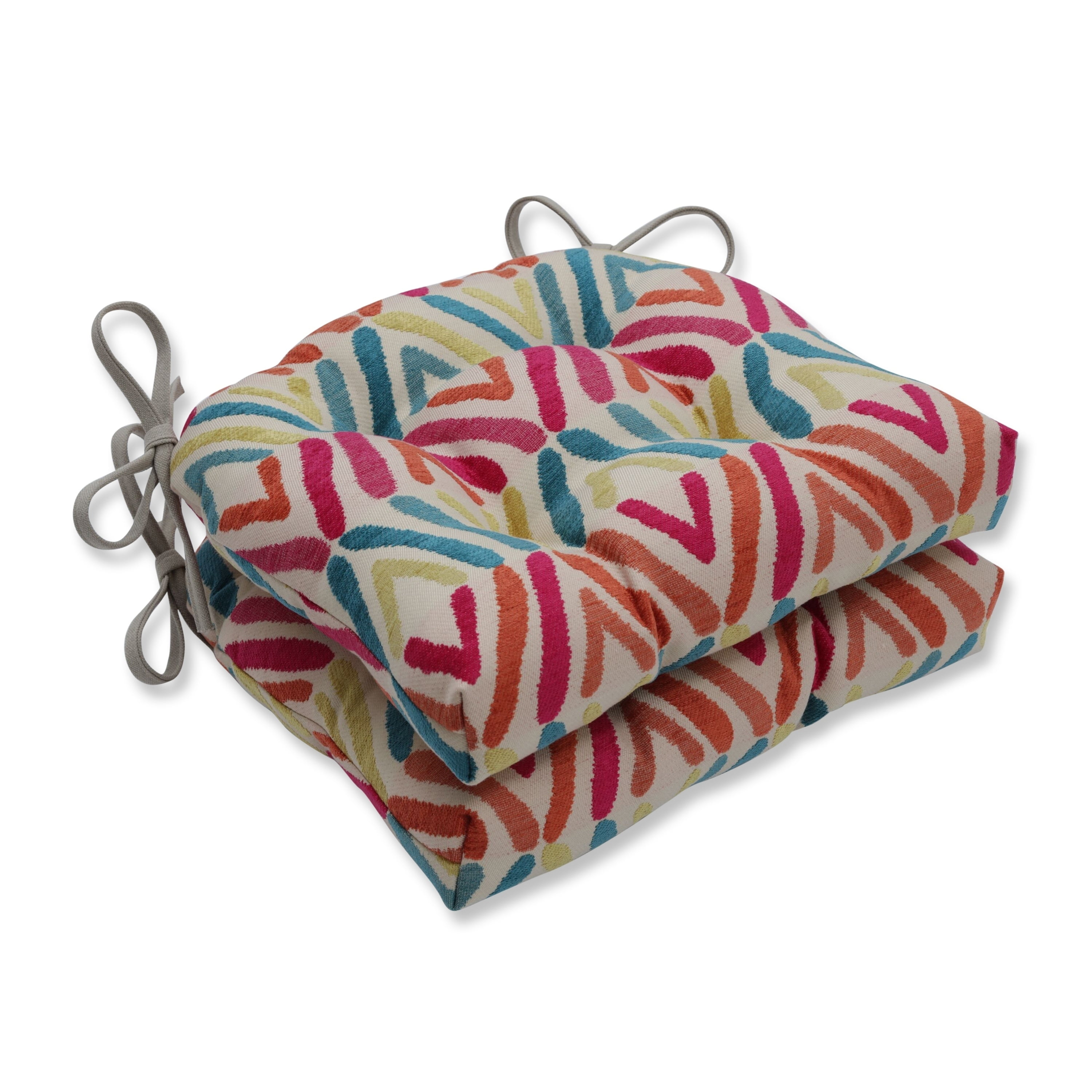 Pillow Perfect Bossanova Fiesta Reversible Chair Pad (Set of 2 ...