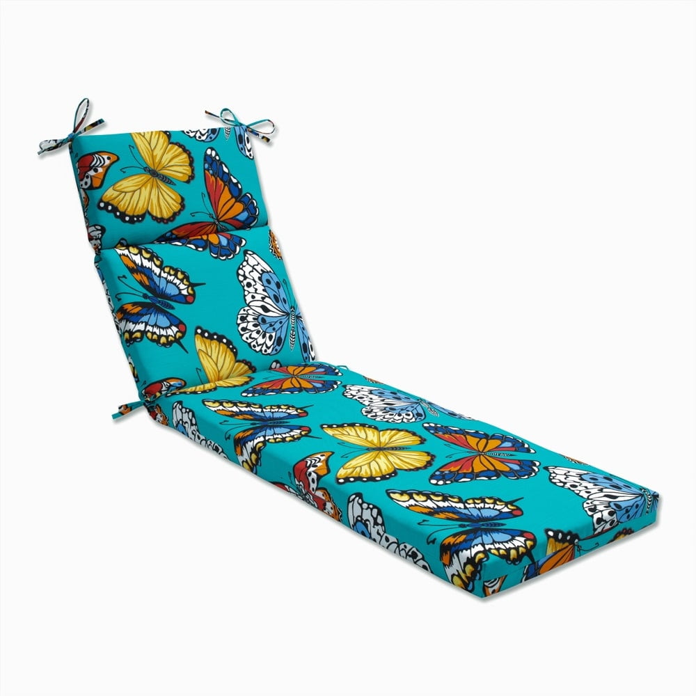 Pillow Perfect Butterfly Garden Turquoise Chaise Lounge Cushion - 72.5 ...