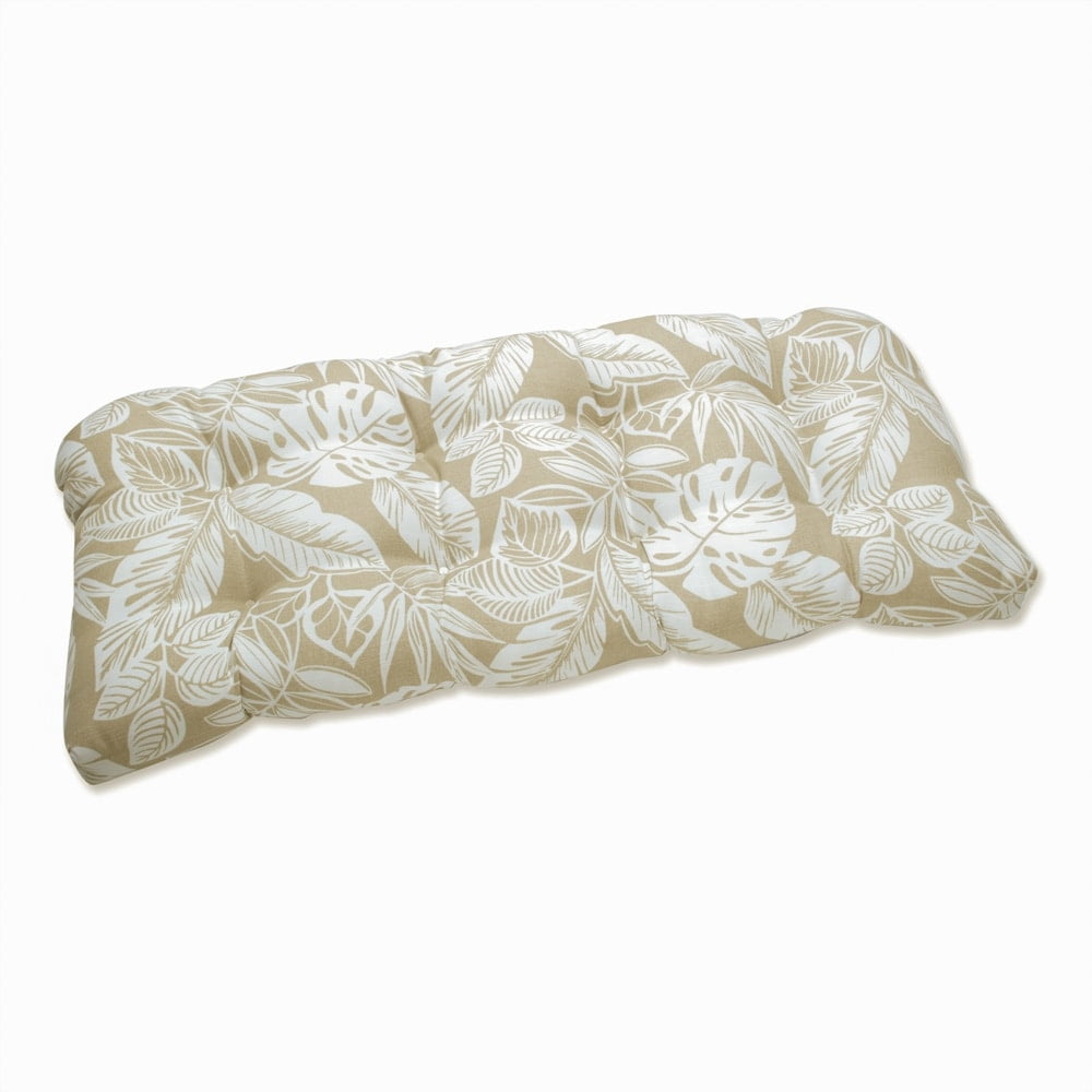 Pillow Perfect Delray Natural Wicker Loveseat Cushion - 44 X 19 X 5 ...