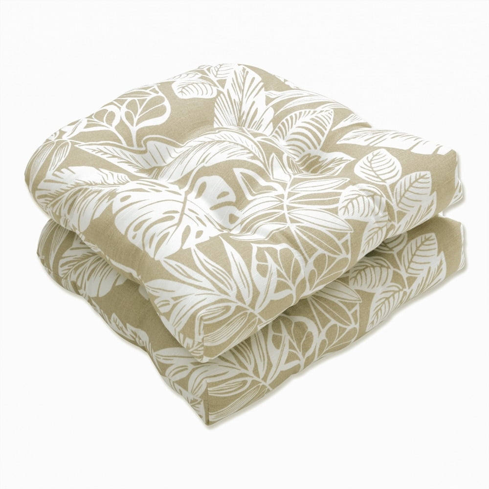 Pillow Perfect Delray Natural Wicker Seat Cushion (Set of 2) - 19 X 19 ...