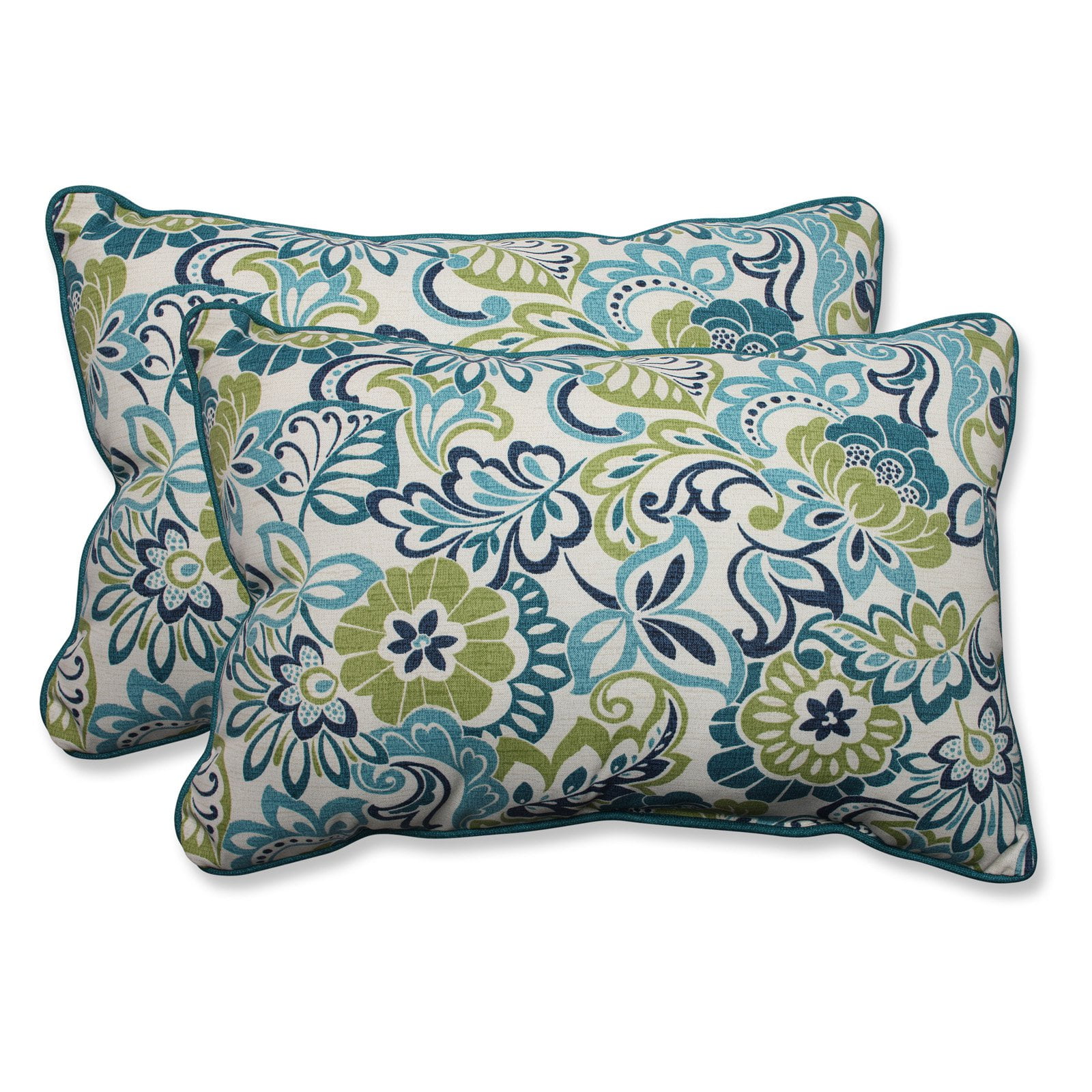 Pillow Perfect Outdoor/Indoor Zoe Mallard Oversized Lumbar Pillows, 24. ...