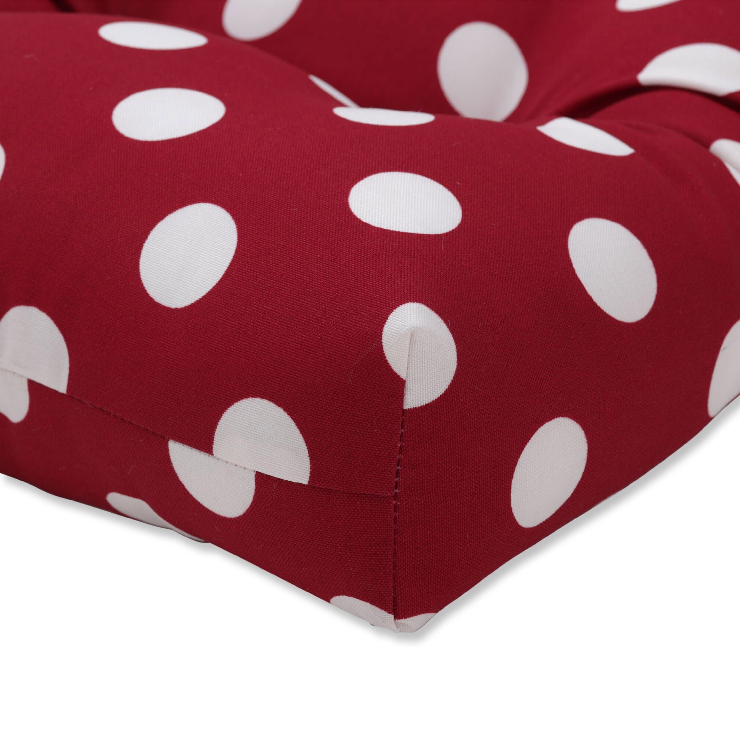 Pillow Perfect Outdoor Polka Dot Red Blown Bench Cushion 18 X 44 X 5 ...