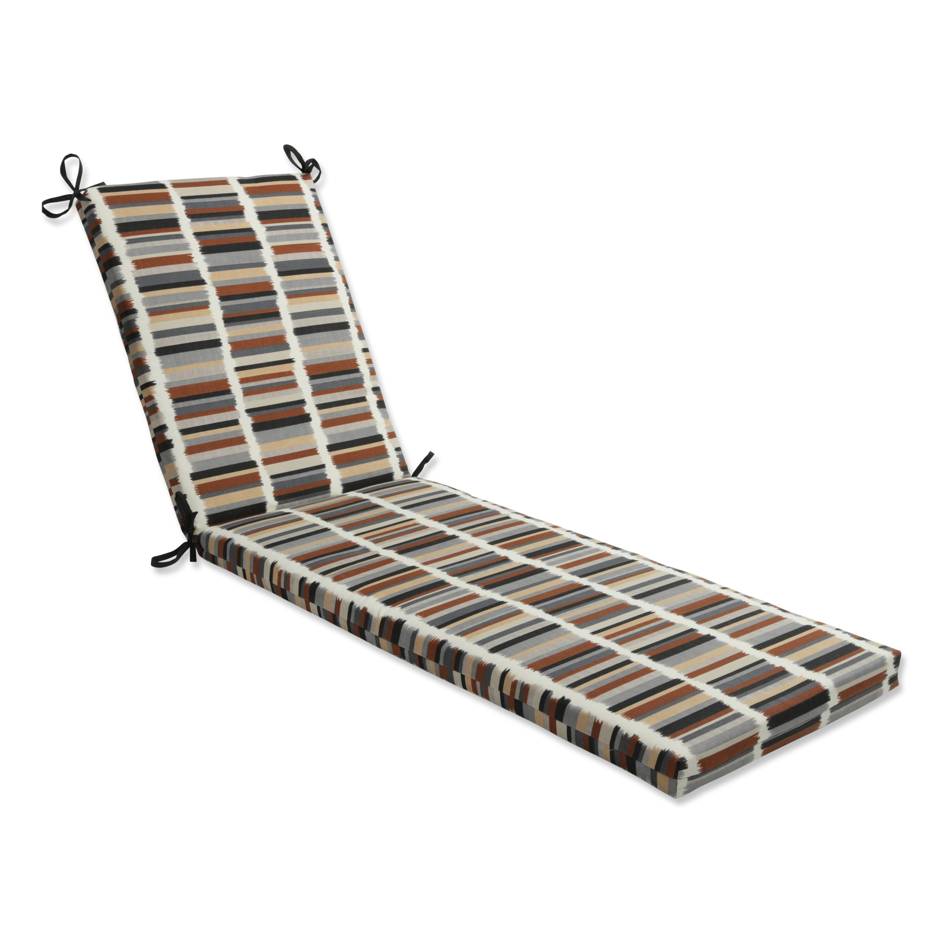Pillow Perfect Outdoor Solar Stripe Ebony Chaise Lounge Cushion 80x23x3 ...