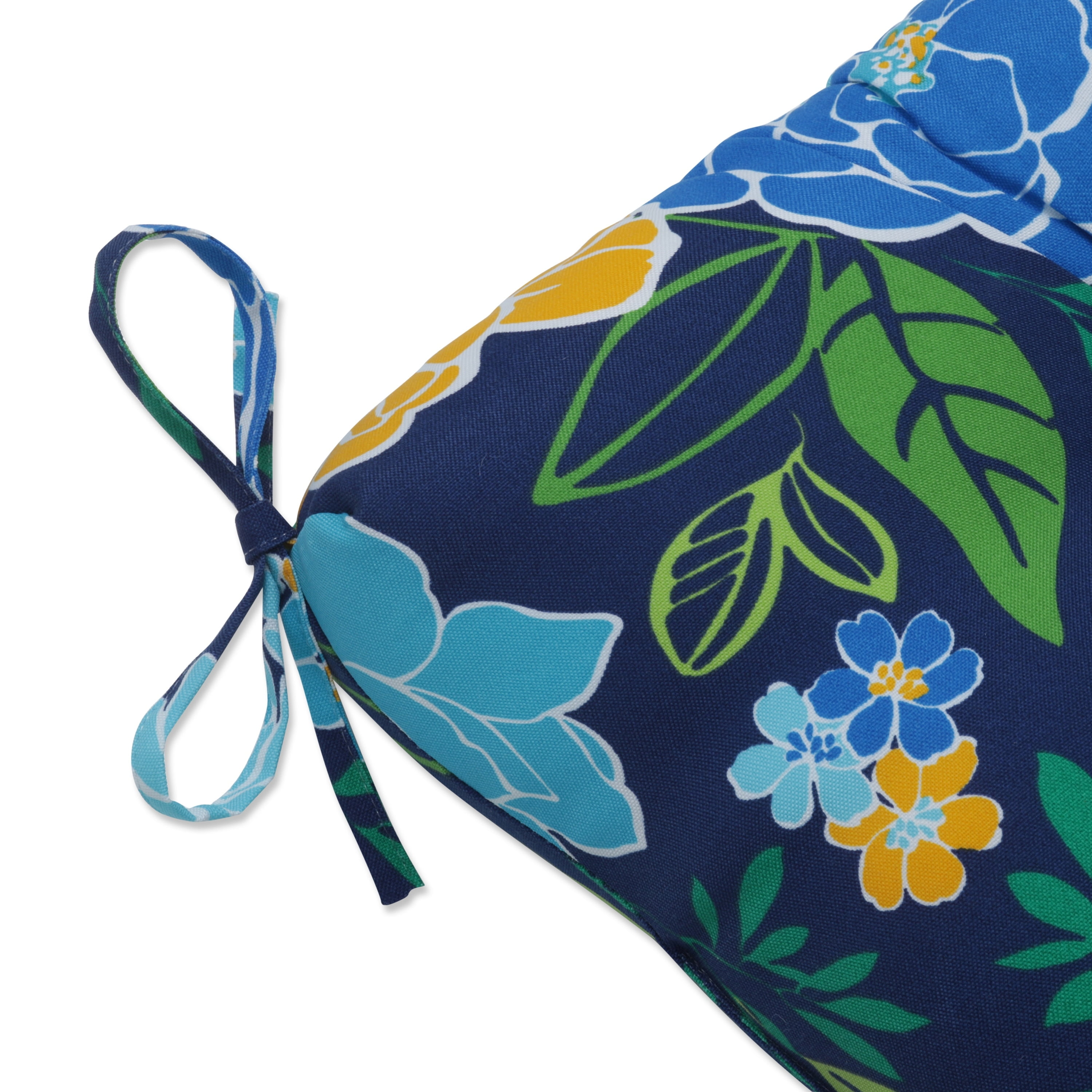 Pillow Perfect Outdoor Spring Bling Blue Blown Bench Cushion 18 X 48 X ...