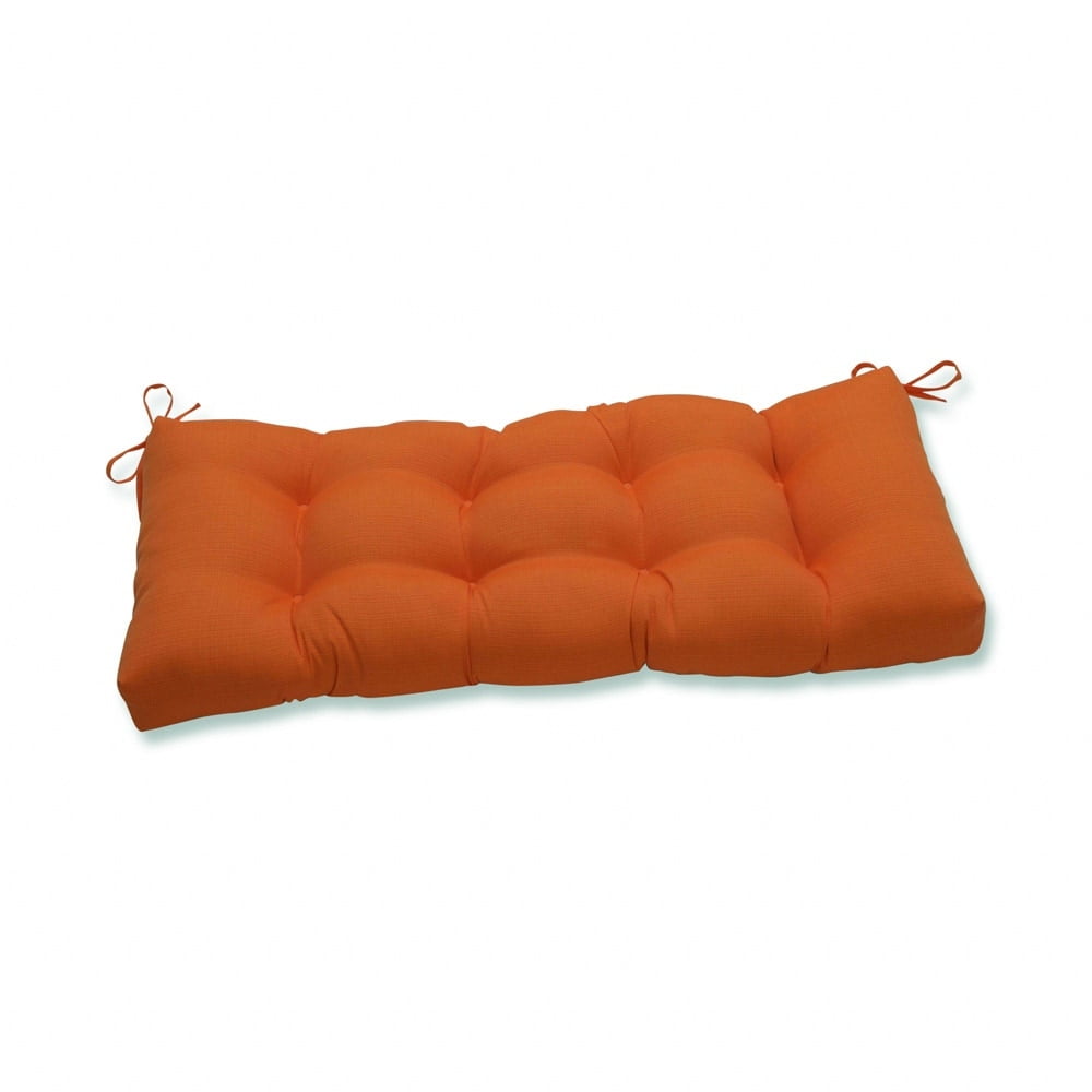 Pillow Perfect Outdoor Sundeck Orange Blown Bench Cushion 18 X 44 X 5 ...
