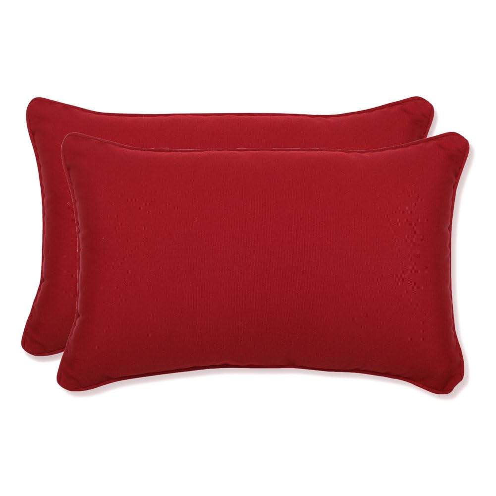 Pillow Perfect Pompeii Solid Indoor/Outdoor Lumbar Pillow Plush Fill ...
