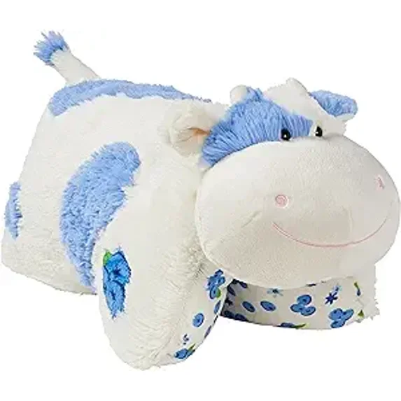 Pillow Pets Kids' Sweet Scented Blueberry Cow Stuffed Animal Plush Toy ...