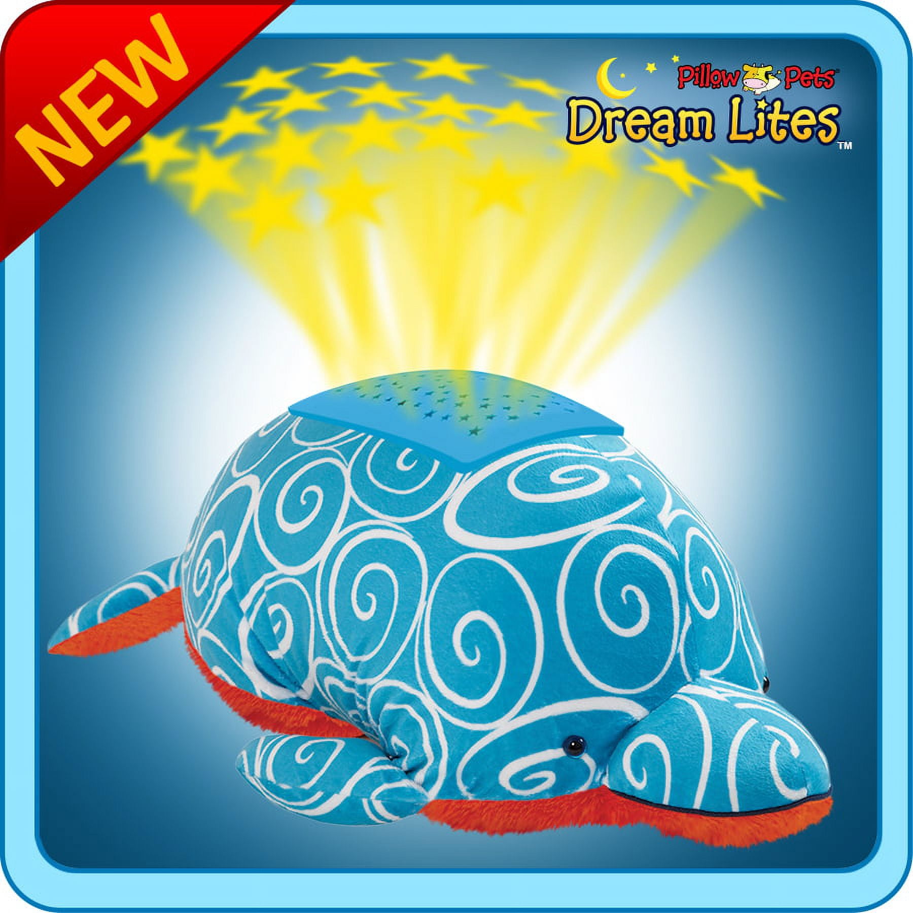 Pillow Pets Swirly Dolphin Dream Lites Glow Light Star Kids Stuffed ...