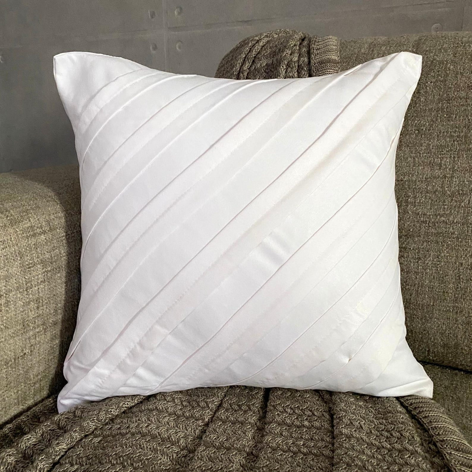 Pillow Sham Cover, White Euro Sham Covers 26x26 inch (65x65 cm), Suede ...