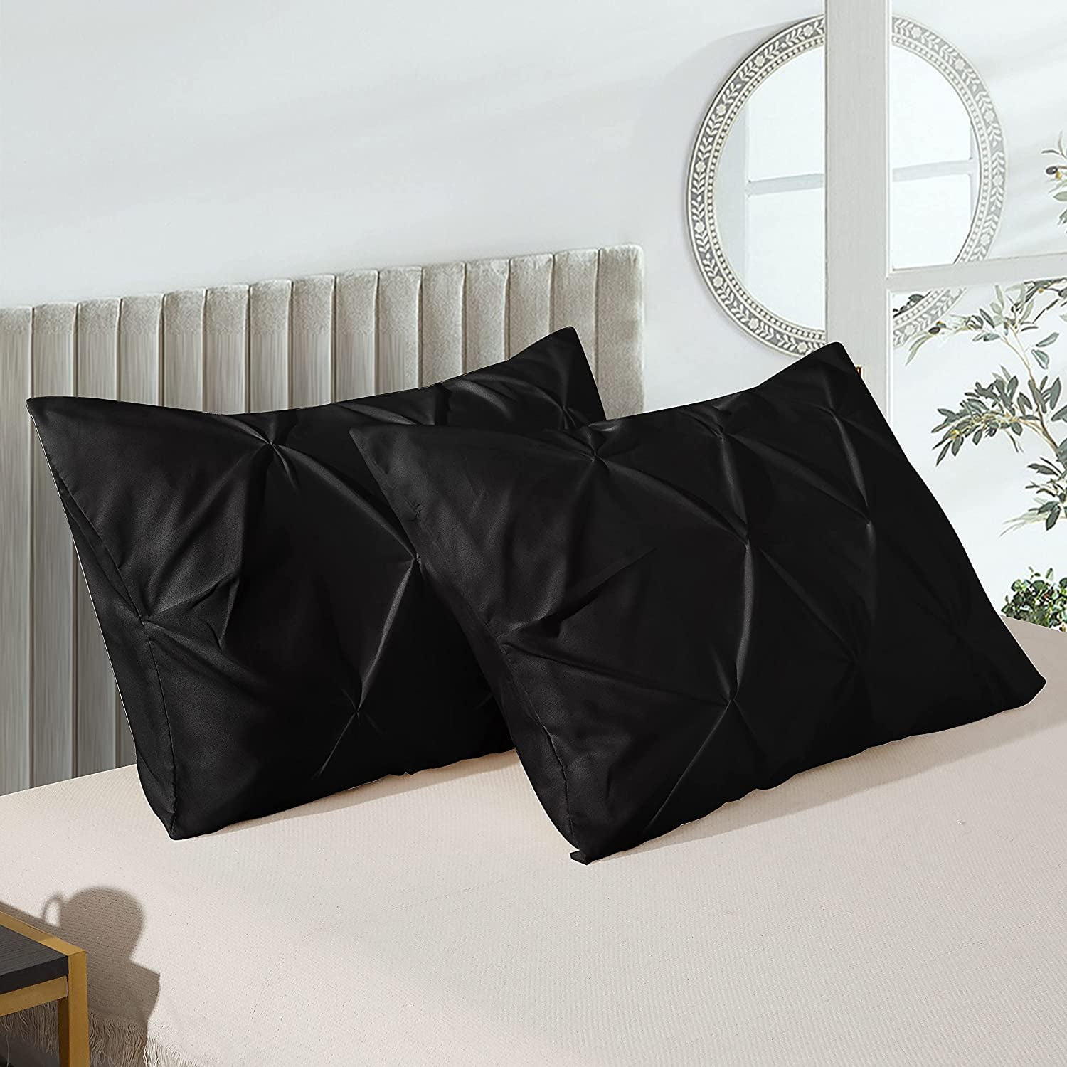 Pillow Shams Set of 2 Queen Size Pillow Shams Black Pillow Shams Queen ...
