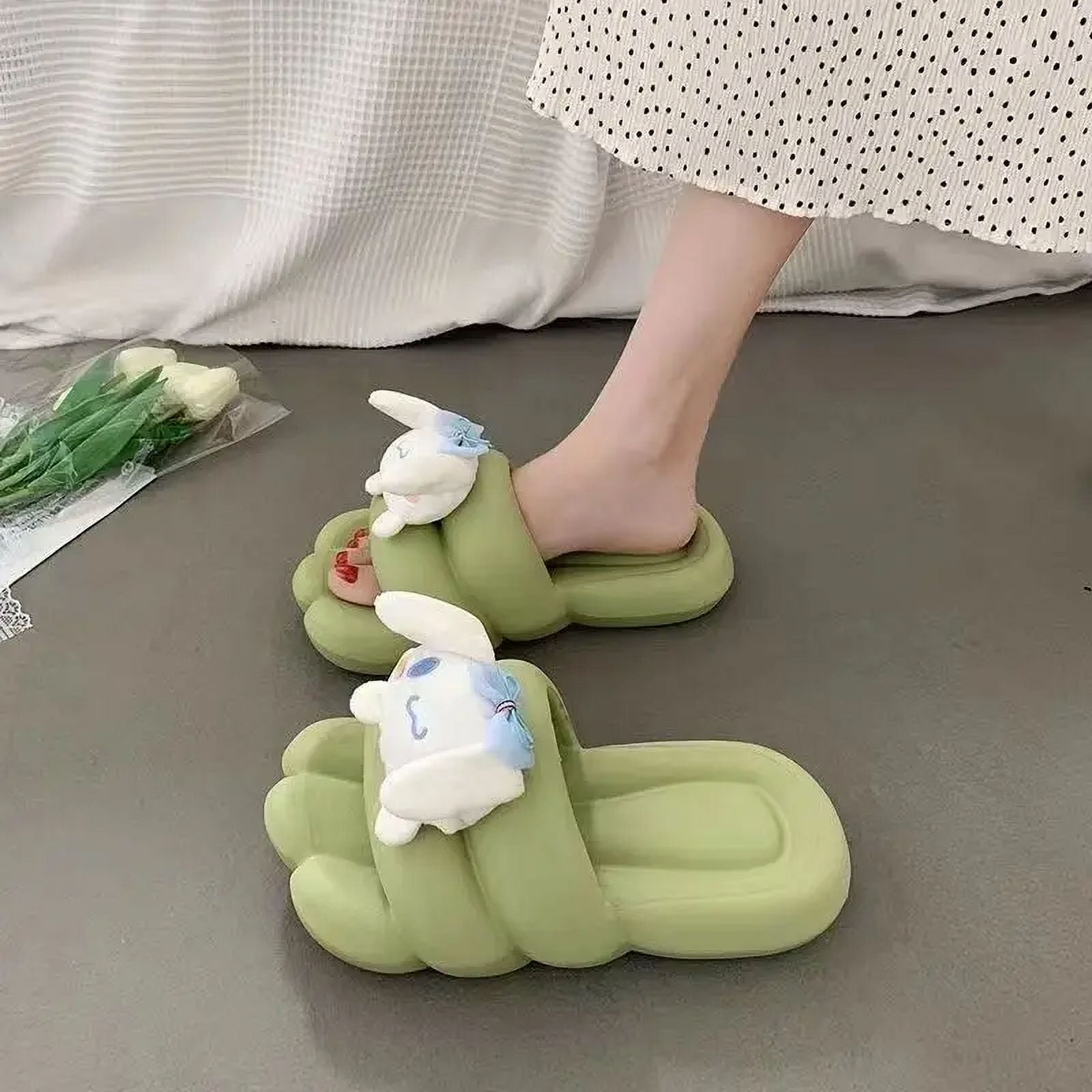 Pillow Slippers for Women Outer Wear Cartoon Sandal Mop Cute Soft ...