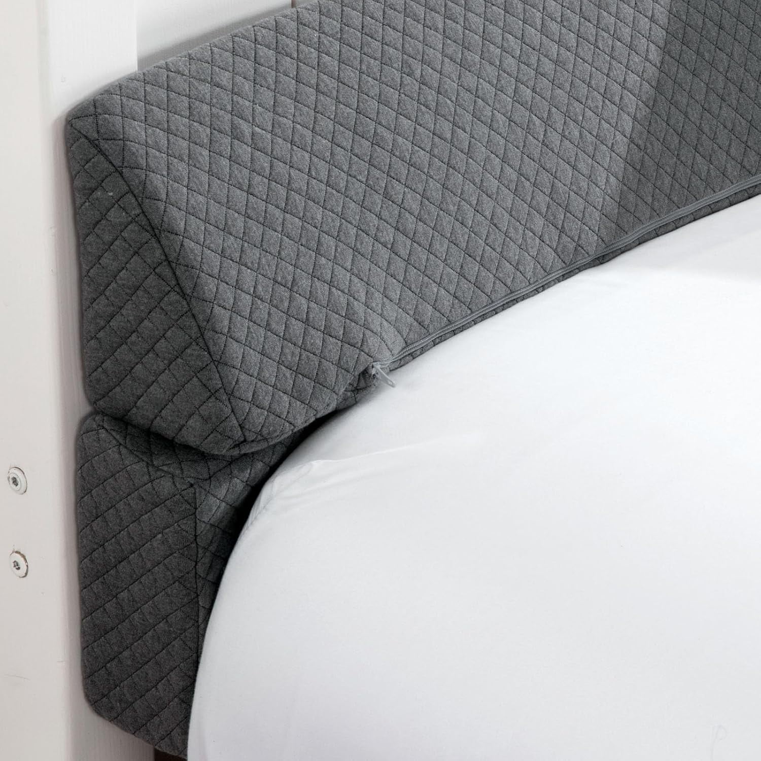 Pillow Wedge for Headboard Gap,Grey Bed Wedge Gap Filler King Size ...