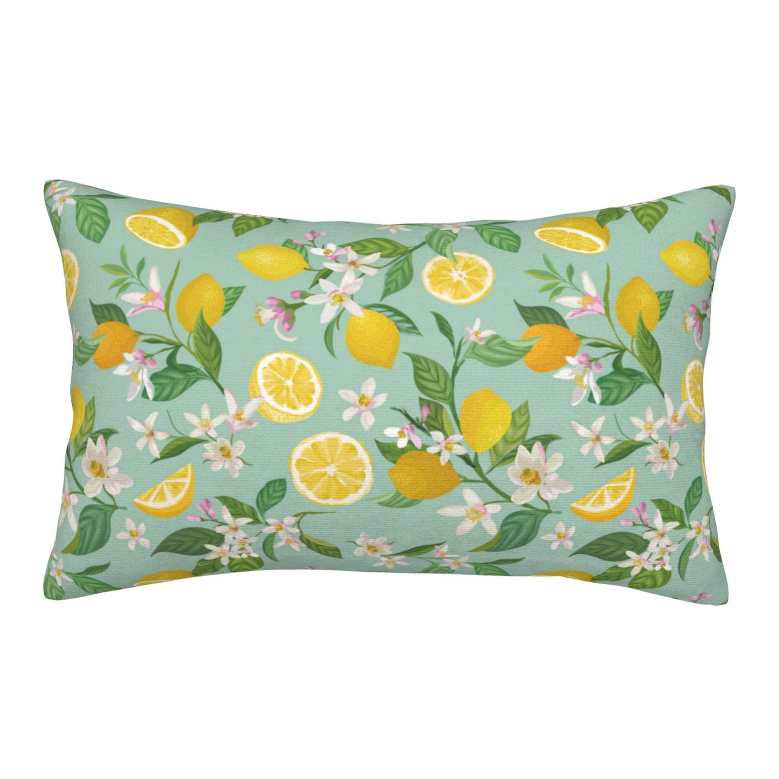 Pillow covers Standard Size - Cute Lemon Purple Flower Leaves Soft ...