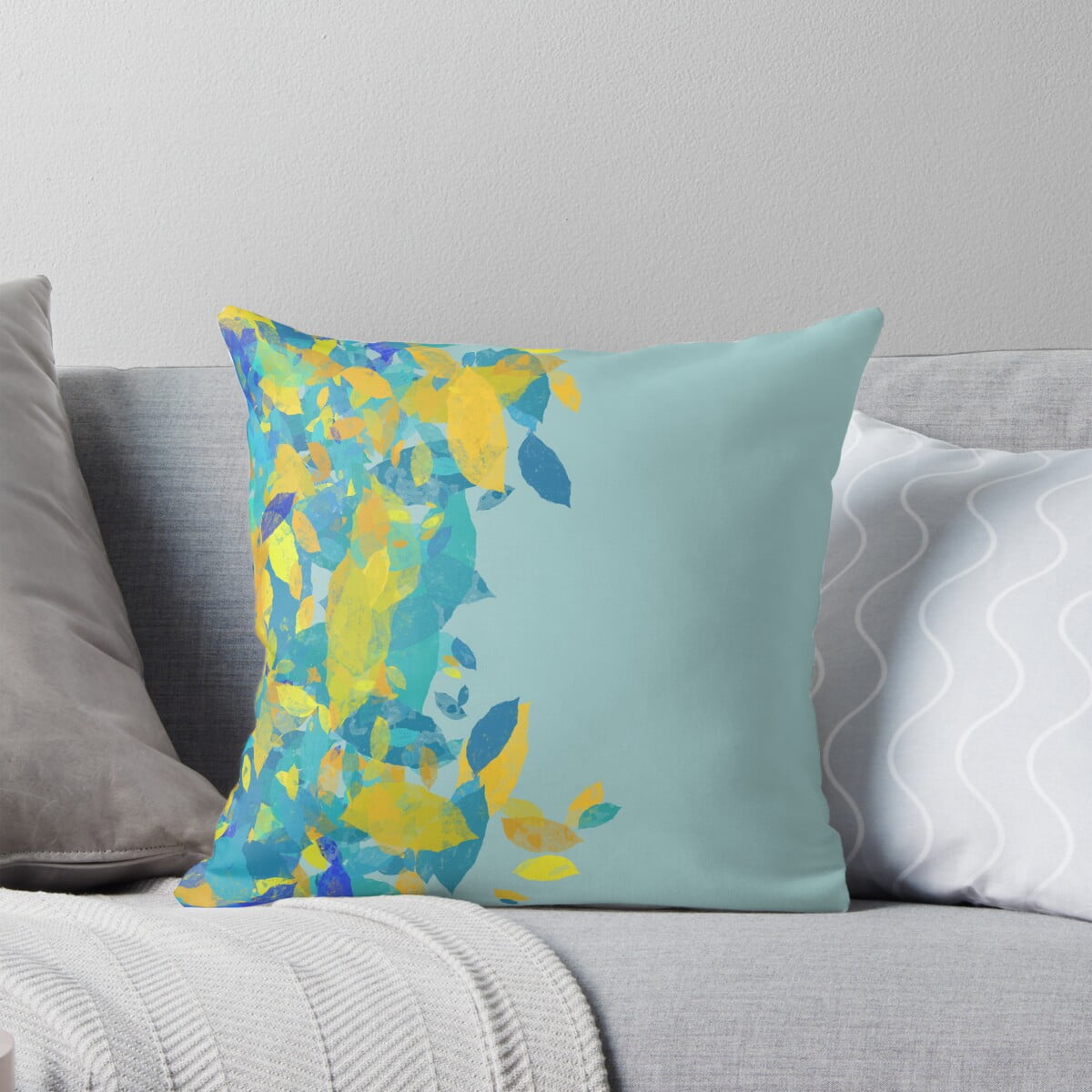 Pillowa Pastel Leaves Decorative Pillow with Seasonal Artwork by Russ ...