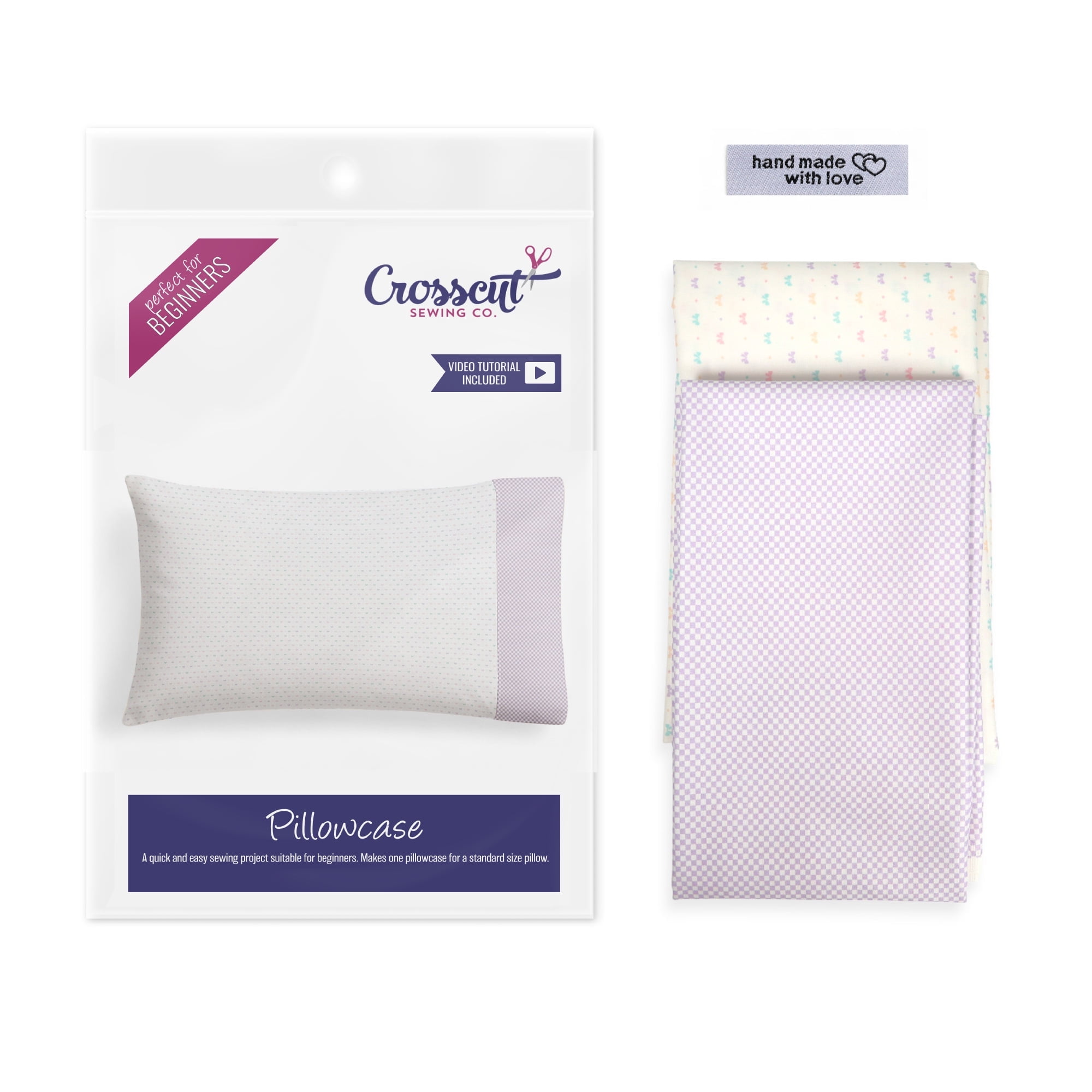 Pillowcase Beginner Sewing Kit - DIY Machine Sewing Project with Fabric ...