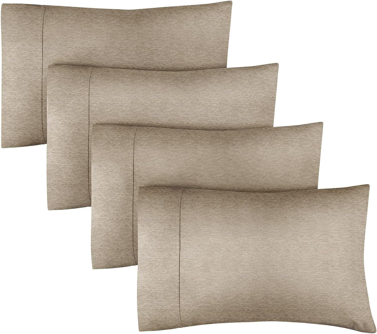 CGK Unlimited Extra Soft Pillowcases Set of 4 Queen Heathered Beige ...