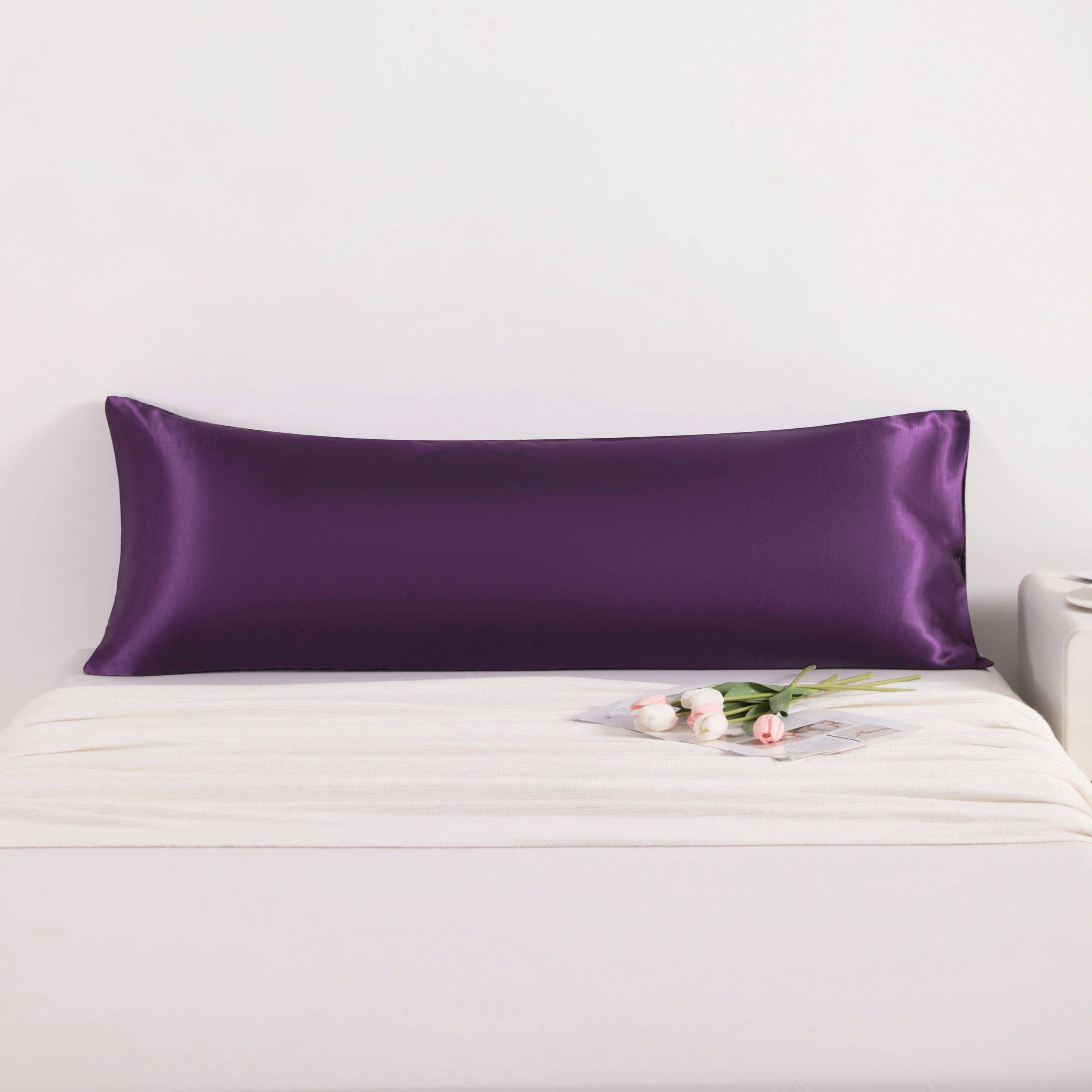 Ultra Soft and Silky Satin Body Pillowcase, Luxury and Long Pillow ...