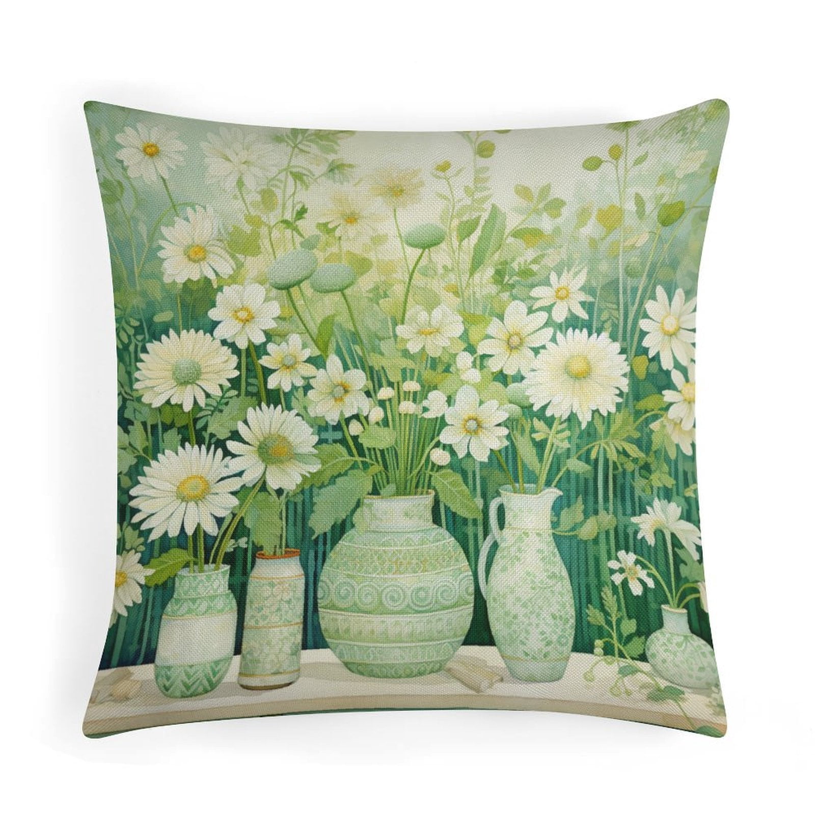 Pillowcases Green Leaves And Flowers Throw Pillow Covers St Patricks ...
