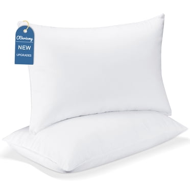 Plush Bed Pillows 2-Pack For All Sleep Styles - Back, Side and Stomach ...