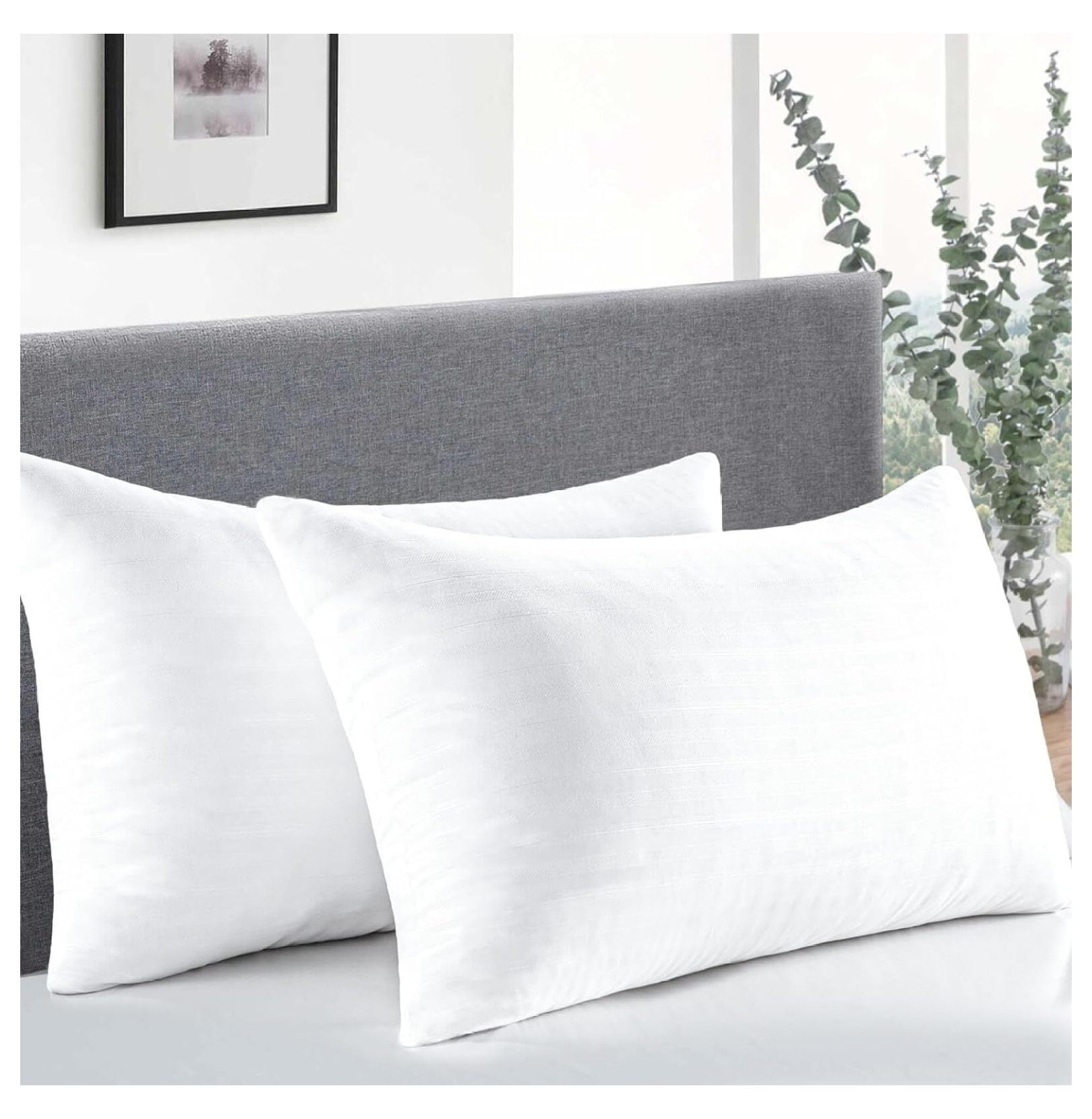 Pillows Standard Size Set of 2, Soft Bed Pillows for Sleeping, Pillows ...