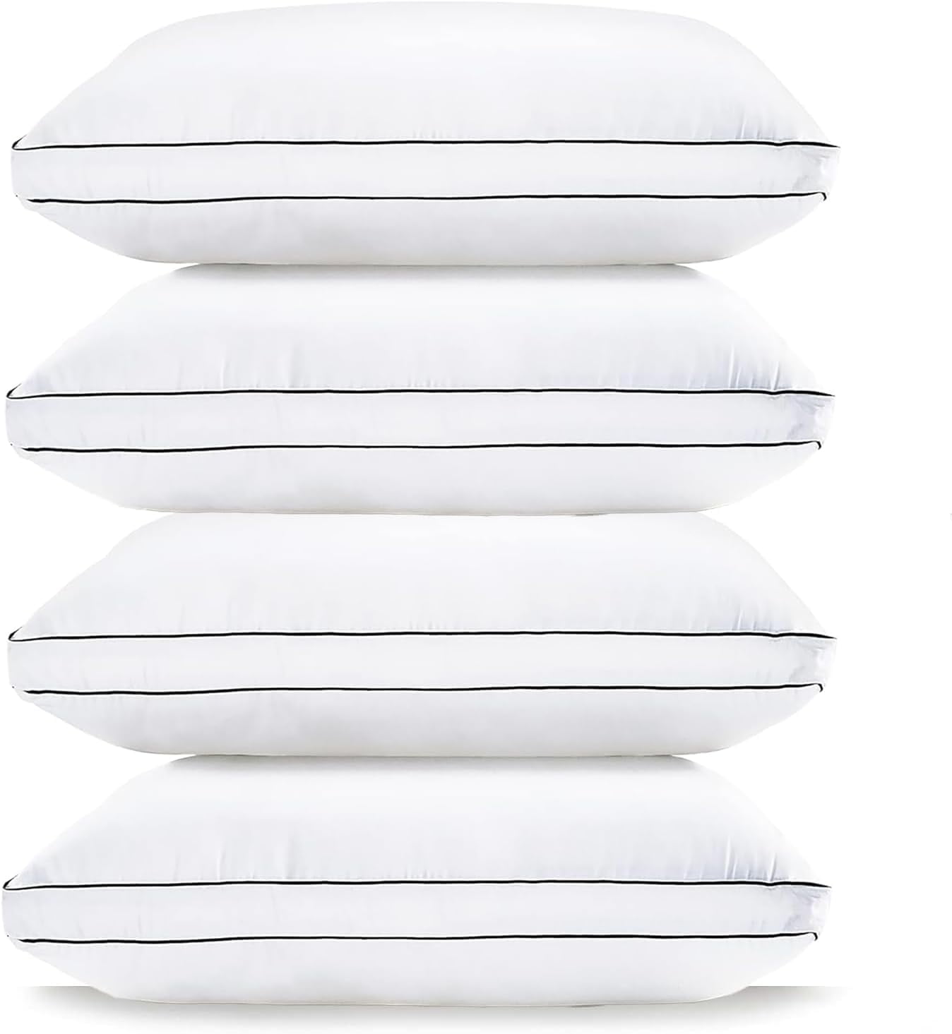 Pillows Standard Size Set of 4 (20"x26") - Soft Gusseted Bed Pillow for ...