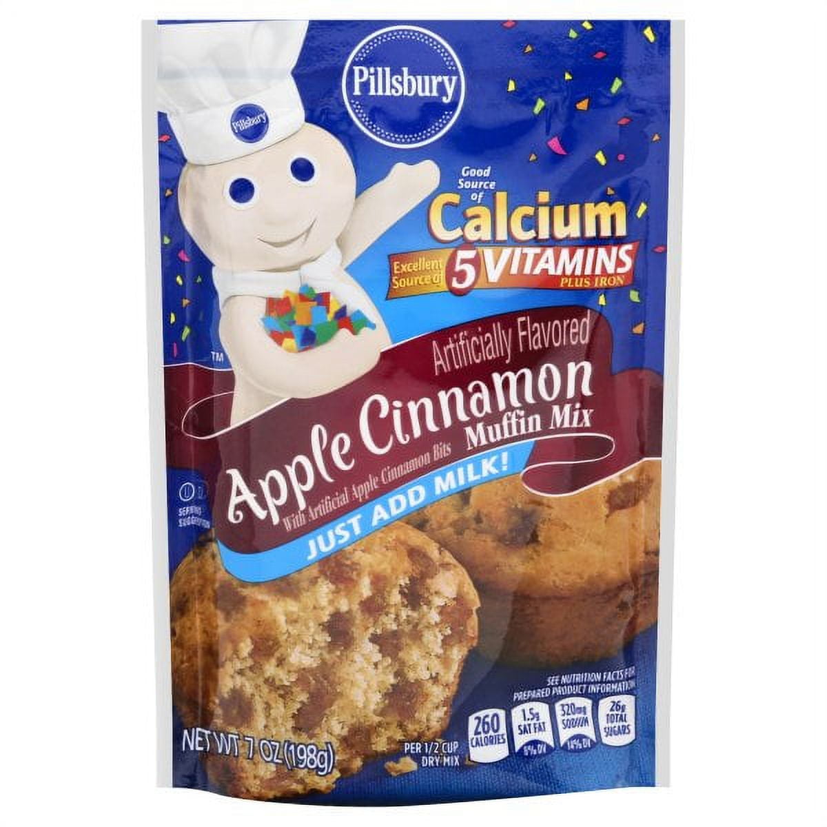 Pillsbury Apple Cinnamon Muffin Mix, 7 oz Bag, Quick Breakfast or Snack ...