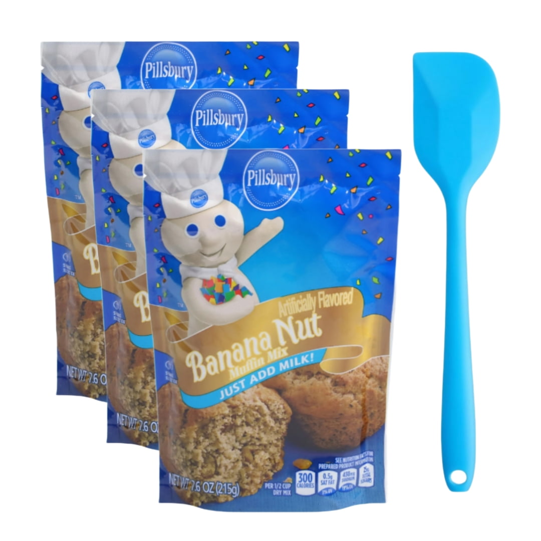 Pillsbury Banana Nut Muffin Mix 7.6 oz (3 pack) and 8in Silicone ...