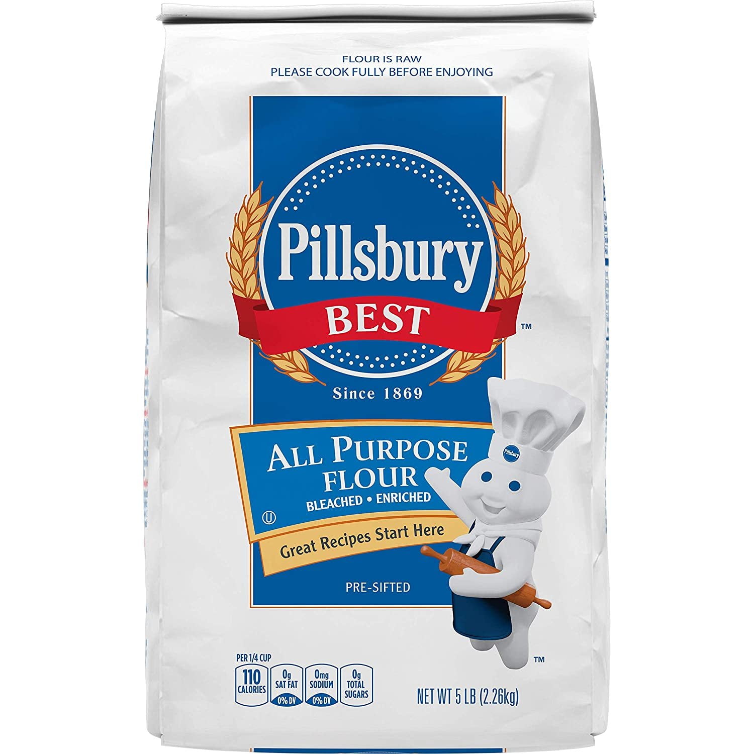 Pillsbury Best All Purpose Baking Blend Flour, Bleached and Enriched, 5 ...