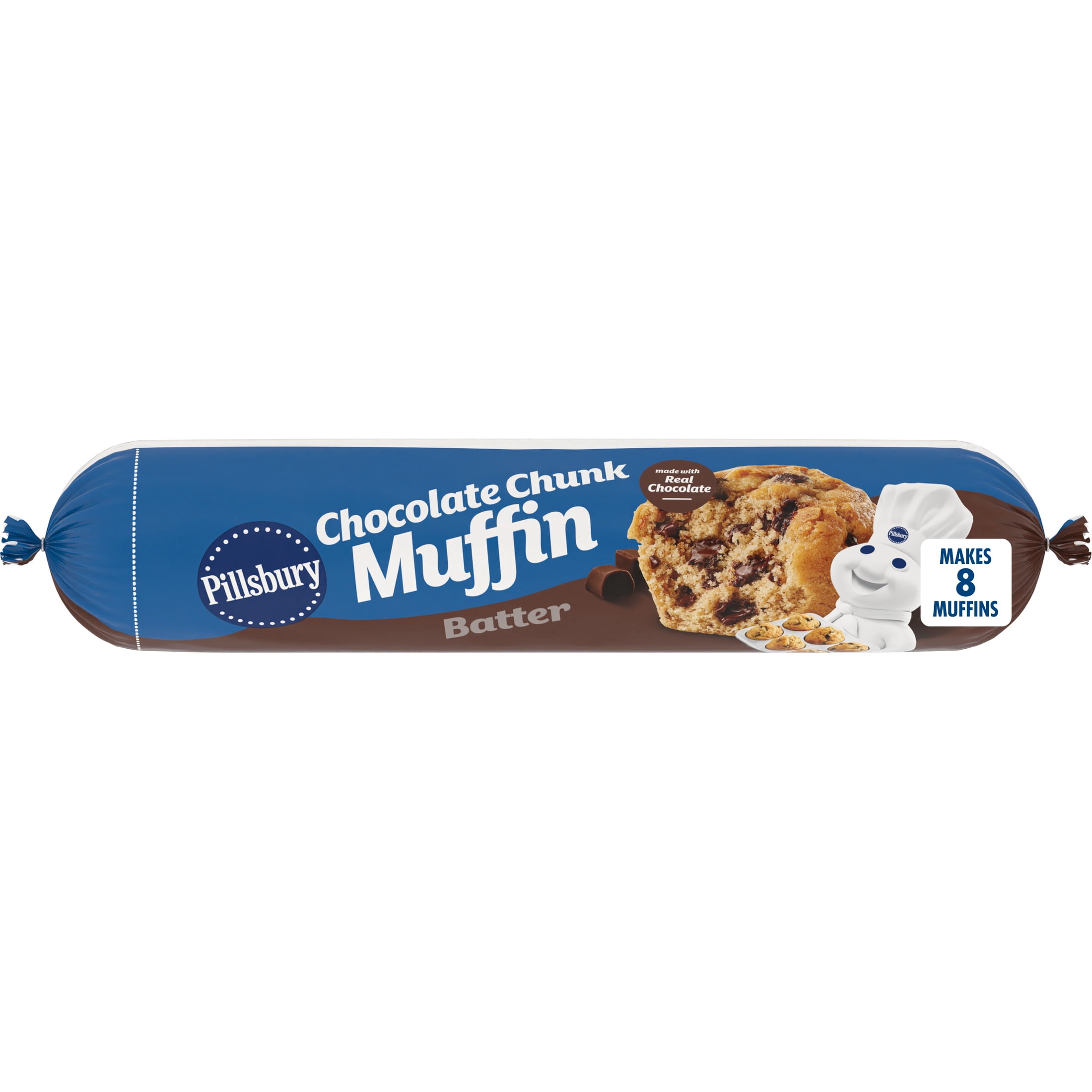 Pillsbury Chocolate Chunk Muffin Batter, Cut and Squeeze Package, 16.5 ...