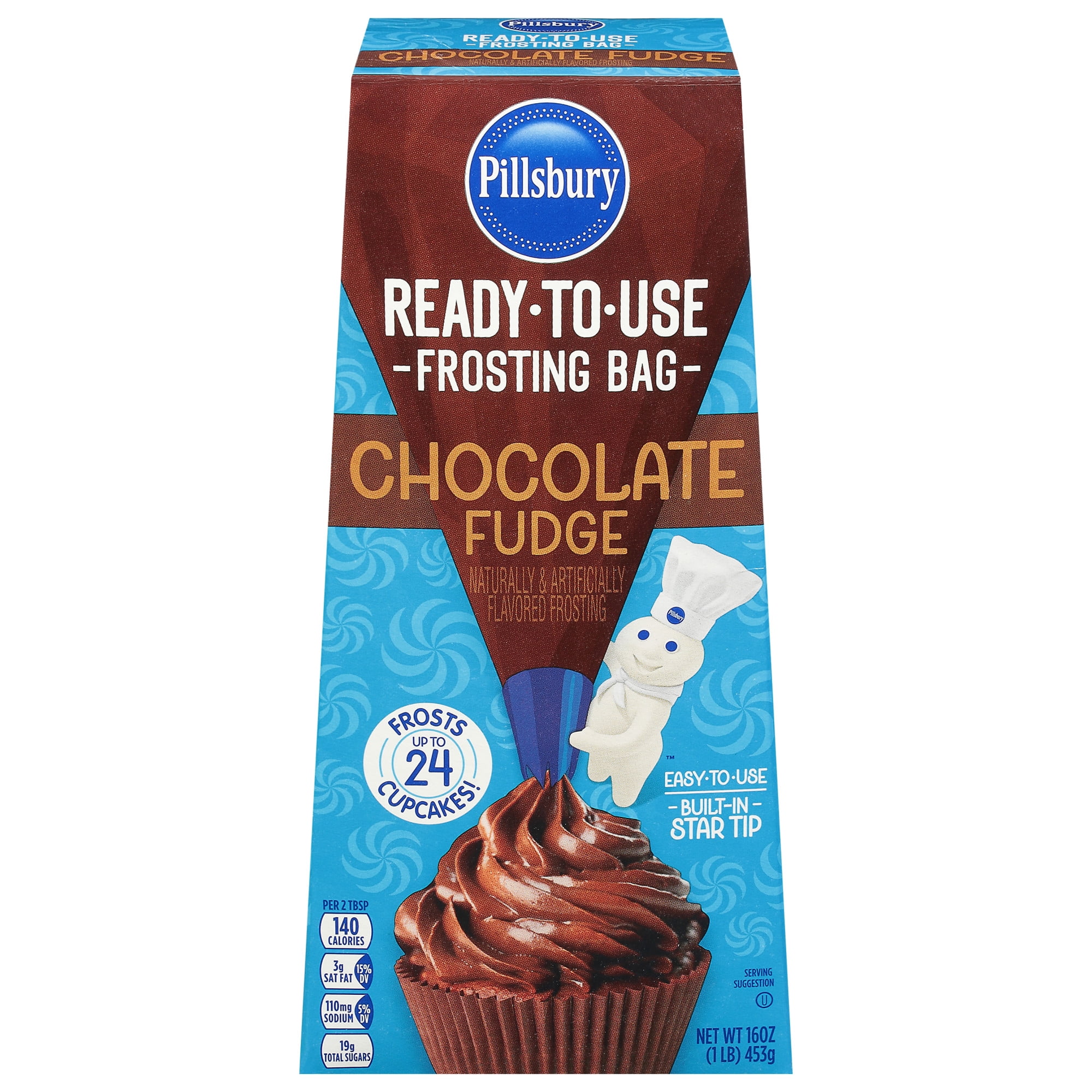 Pillsbury Chocolate Fudge Flavored Ready-to-Use Frosting Bag, 16 oz Bag ...