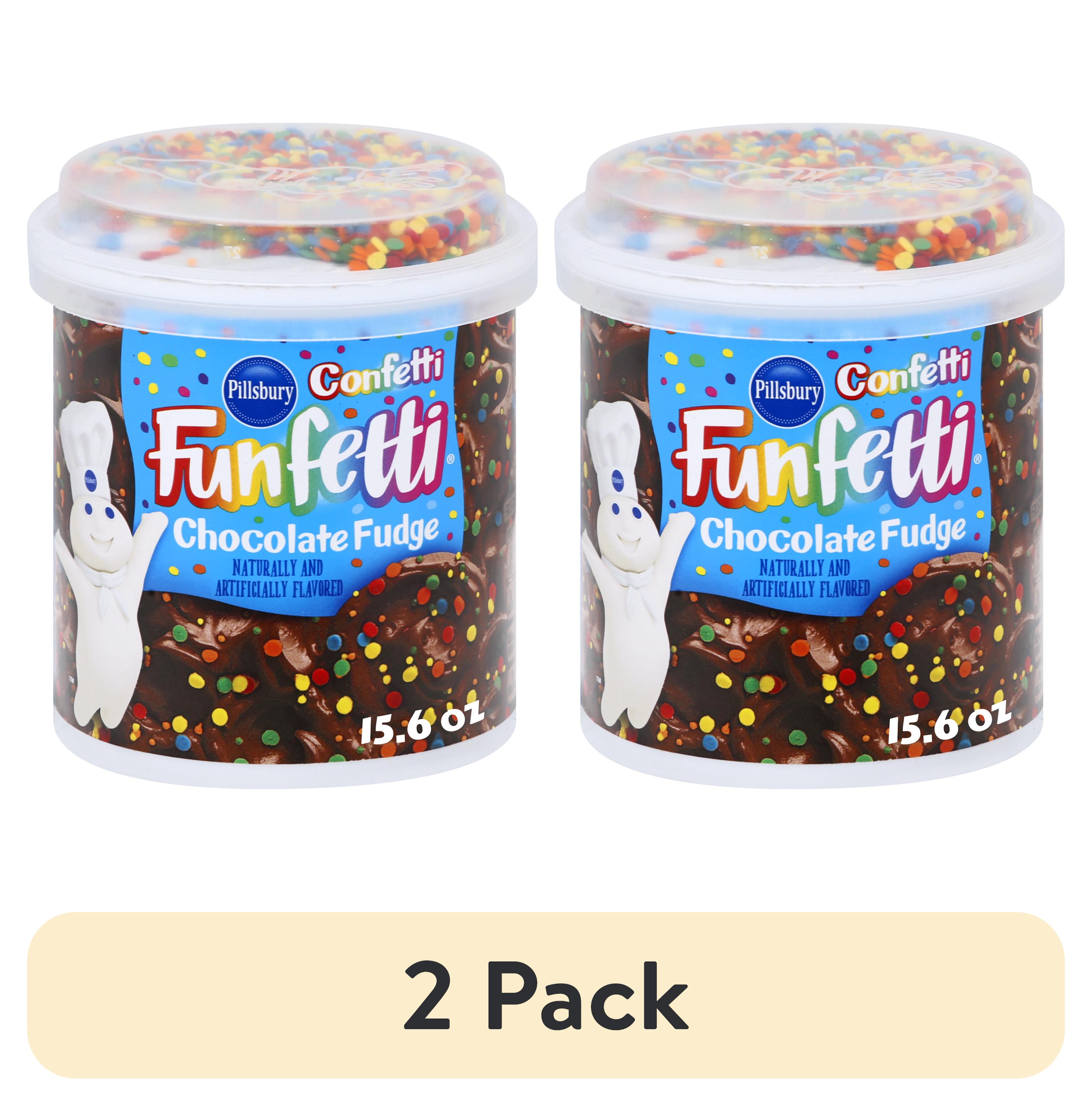(2 pack) Pillsbury Confetti Funfetti Chocolate Fudge Frosting, 15.6 oz ...