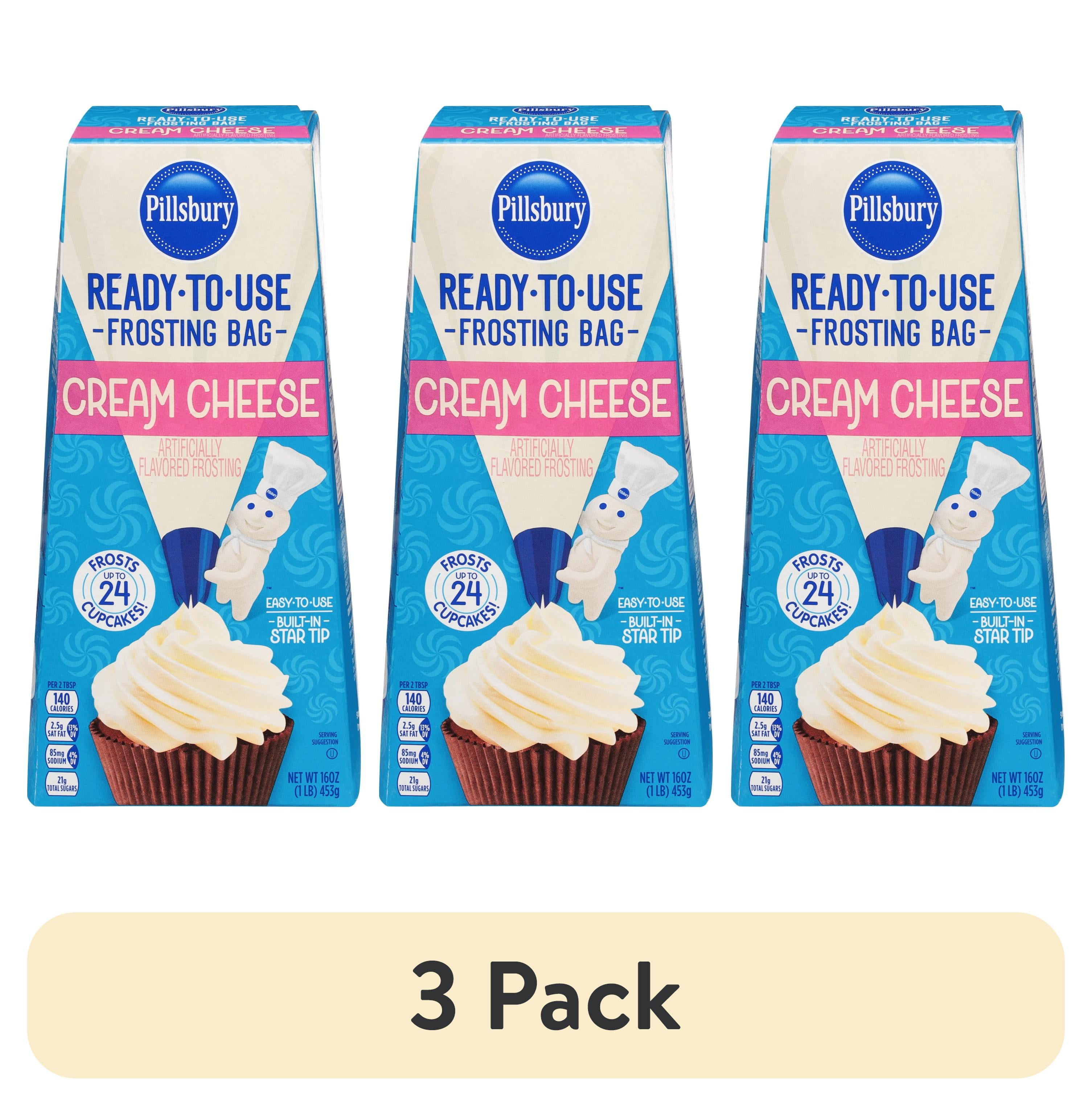 (3 pack) Pillsbury Cream Cheese Flavored Ready-to-Use Frosting Bag, 16 ...