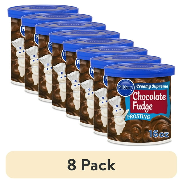 (8 pack) Pillsbury Creamy Supreme Chocolate Fudge Flavored Frosting, 16 ...