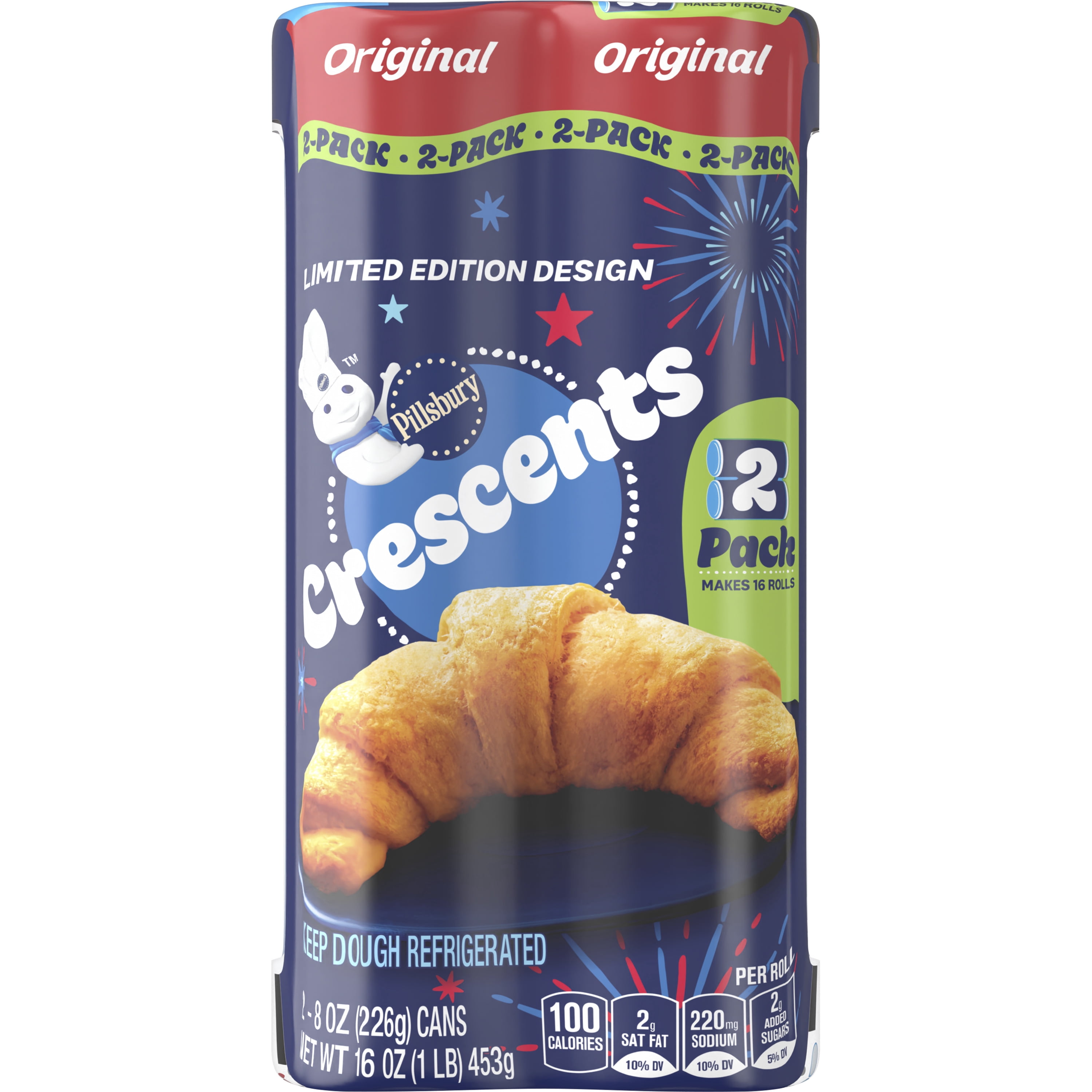Pillsbury Original Flaky Crescent Rolls, Refrigerated Pastry Dough, 2 ...