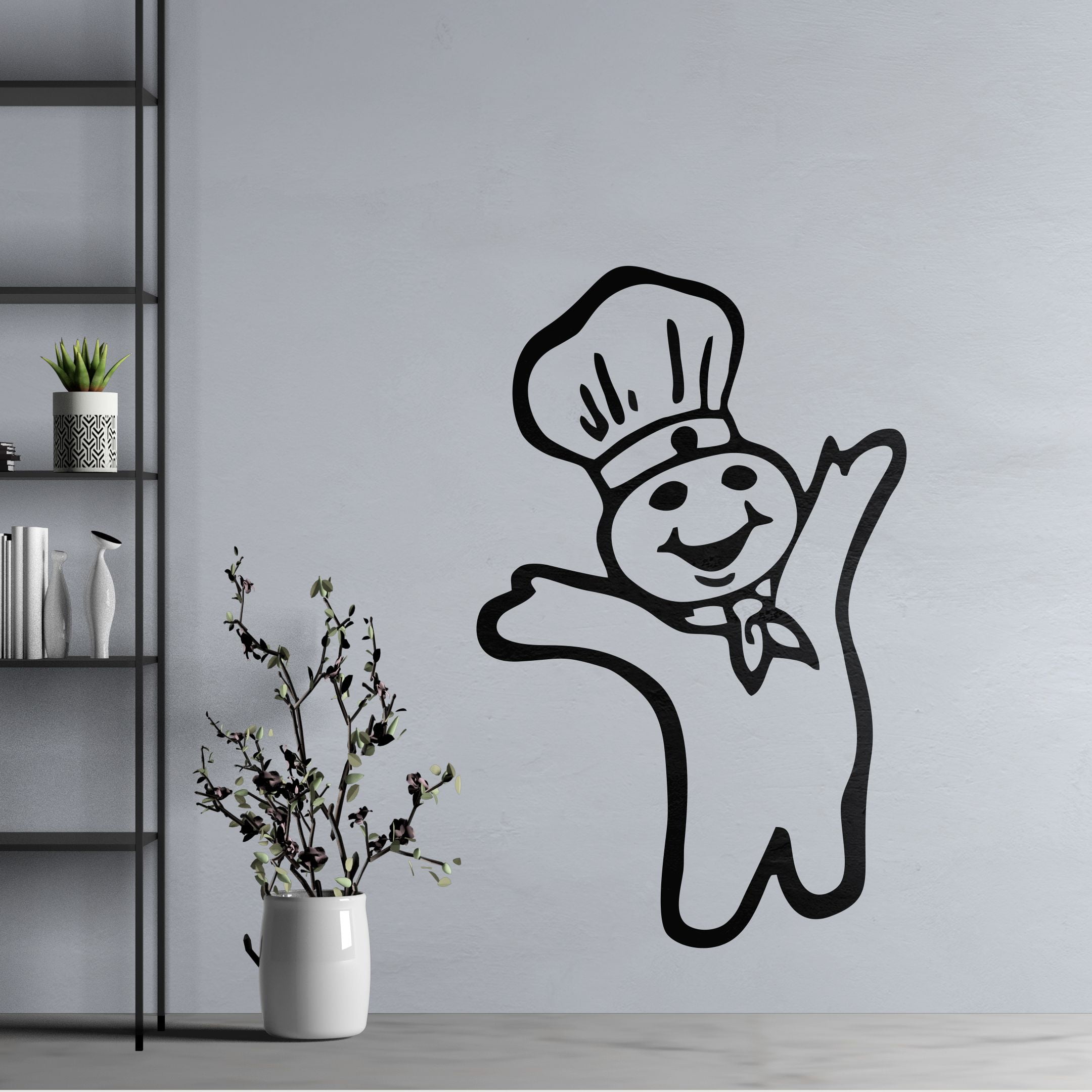Pillsbury Doughboy Wall Art Decal - 20" x 25" Removable Vinyl Adhesive ...