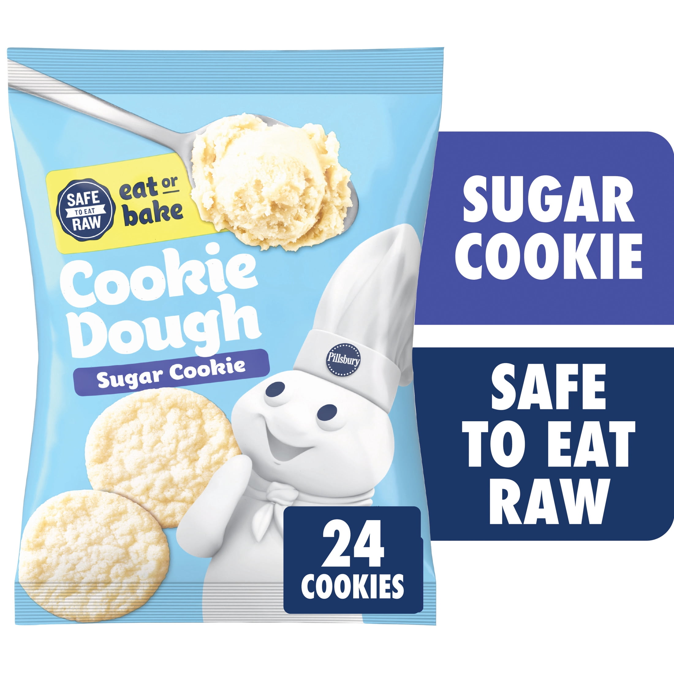 Pillsbury Ready To Bake Pre-Cut Refrigerated Sugar Cookie Dough, 24 ct ...